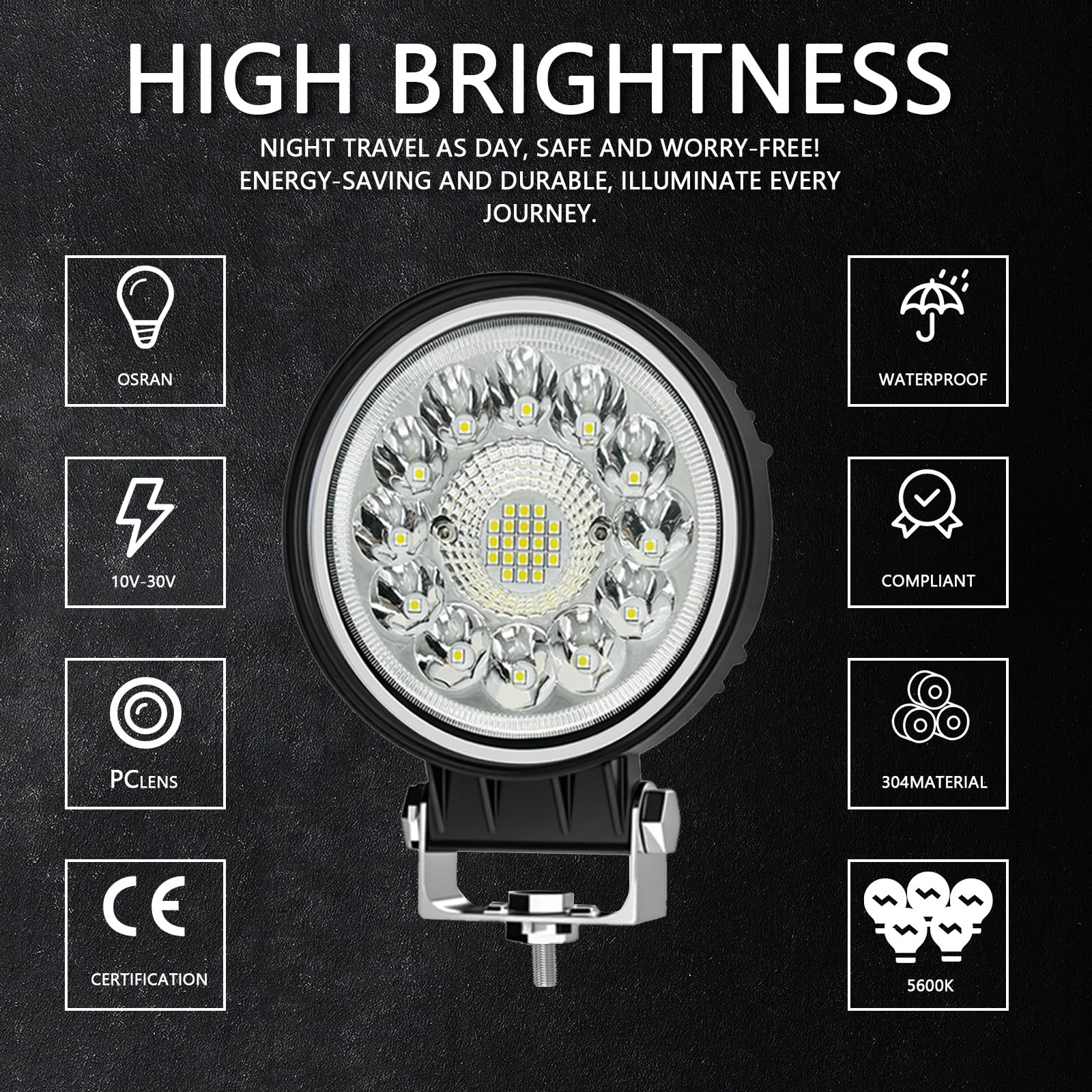 Snapklik.com : LED Tractor Work Lights, 4 Inch LED Pods Lights 99W ...