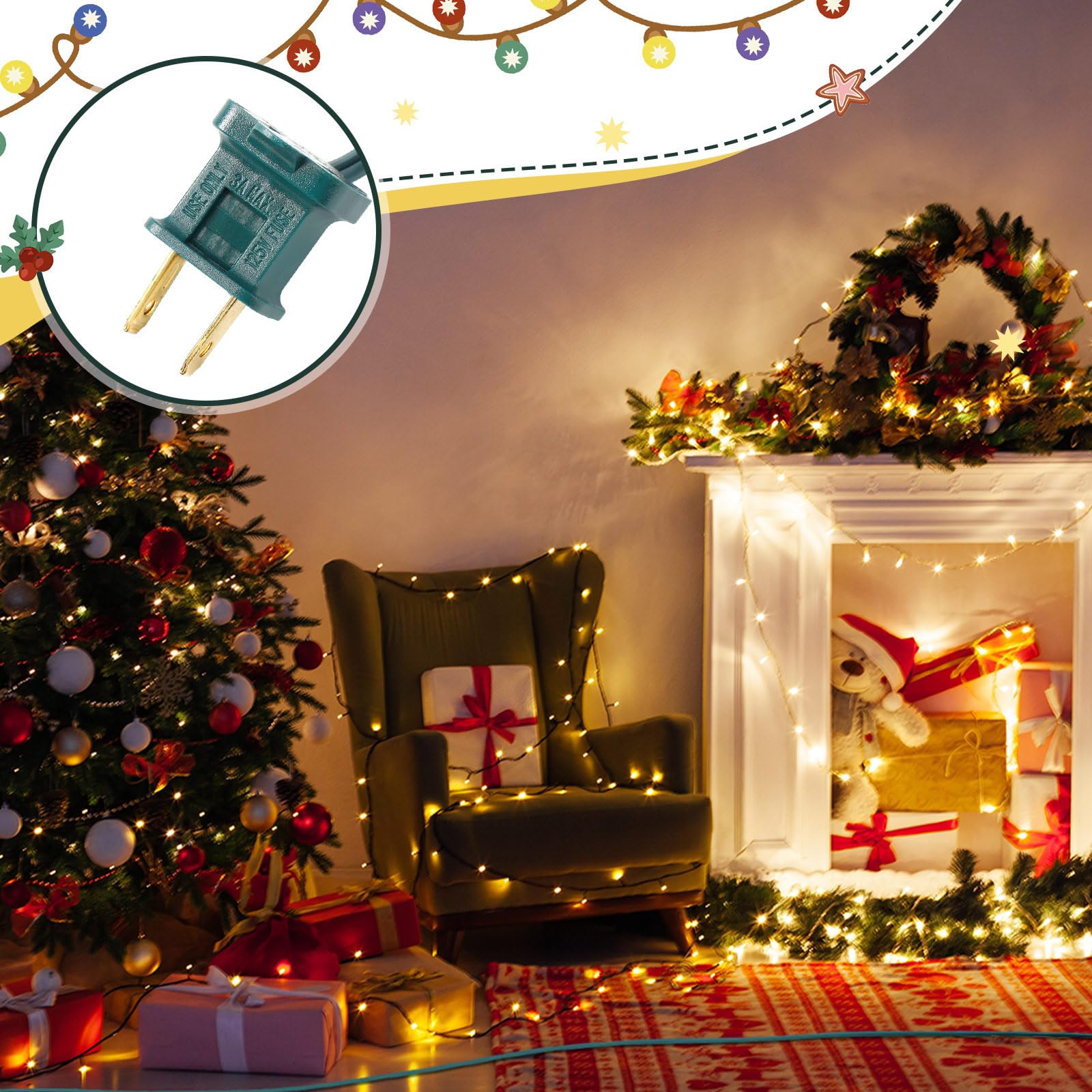 Snapklik.com : 10 Pack 9 Ft Green Indoor Extension Cord 2 Prong ...