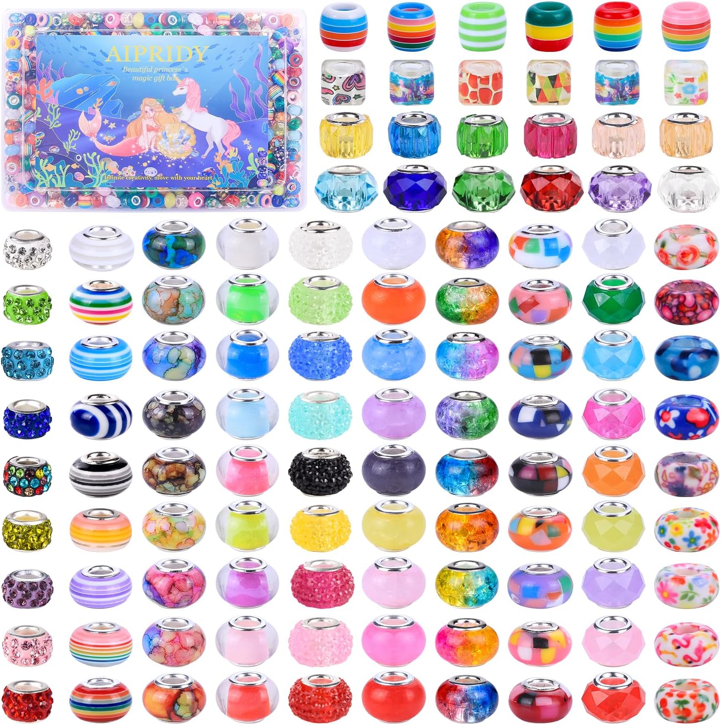 Amazon.com: 650 Pieces Assorted European Craft Beads Large Hole ...