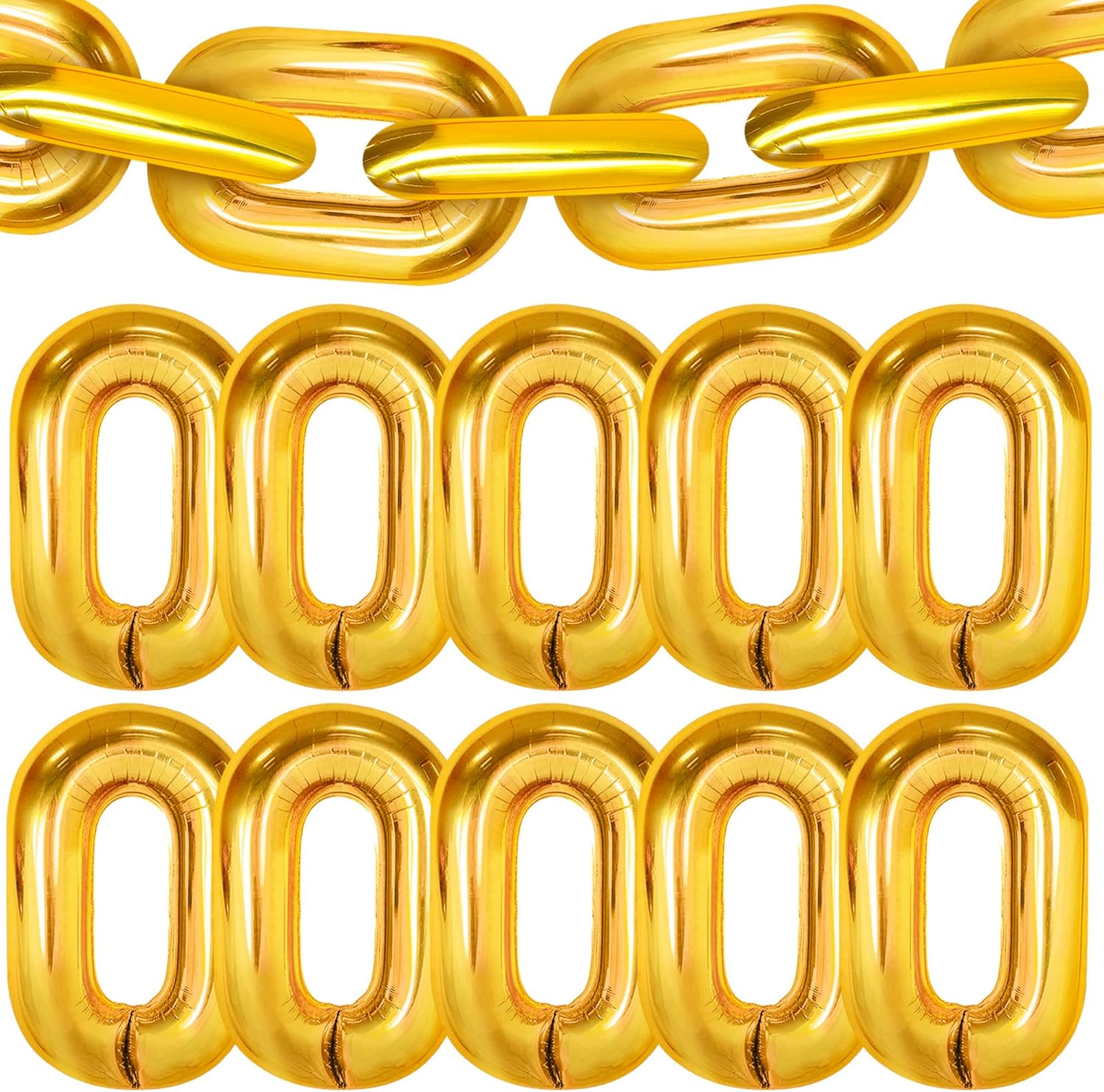 Amazon.com: KatchOn, Big Gold Chain Balloons Garland - 16 Inch, Pack of ...