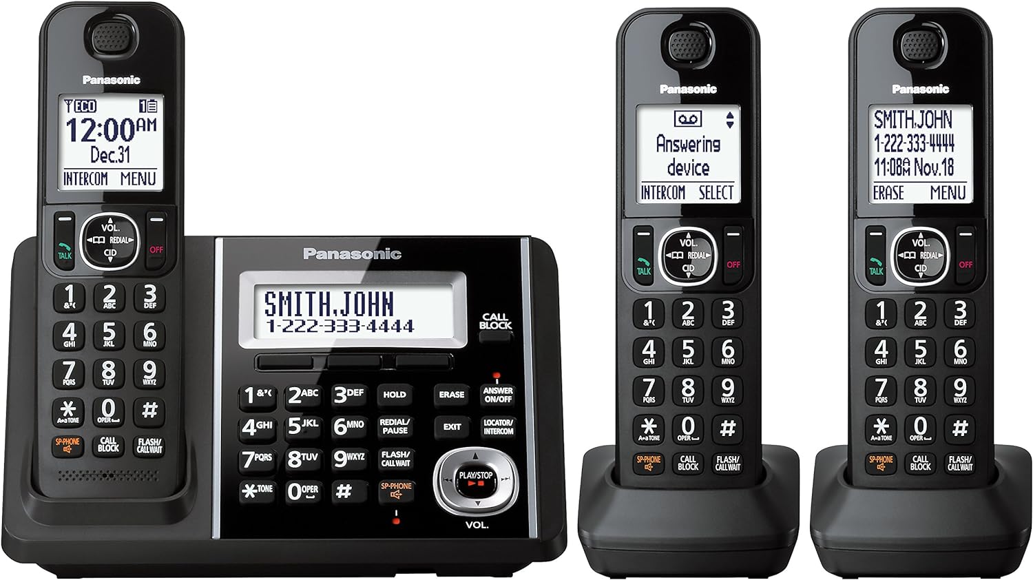 Panasonic DECT 6.0 Expandable Cordless Phone with Dual Keypad ...