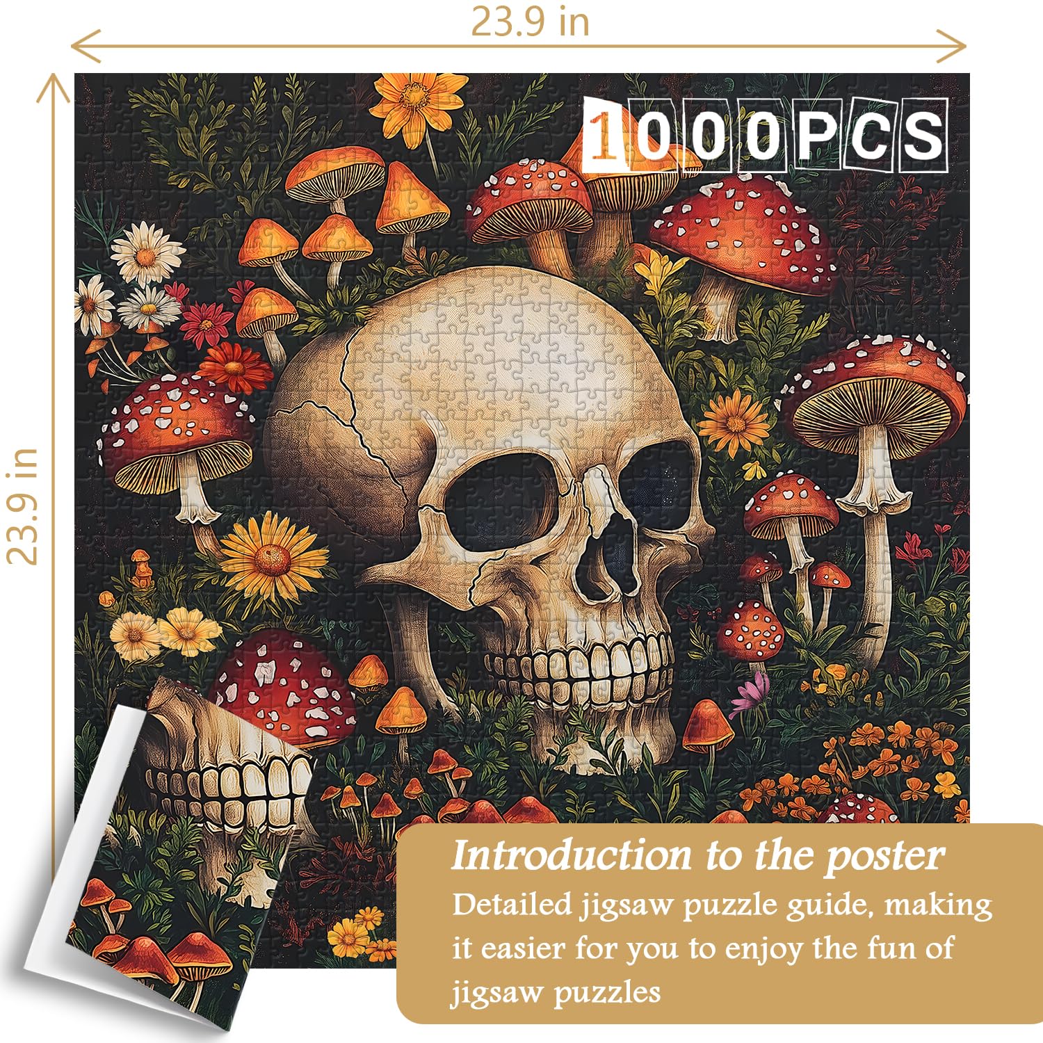 Snapklik.com : Vintage Mushroom 1000 Piece Puzzle For Adults, Horror ...