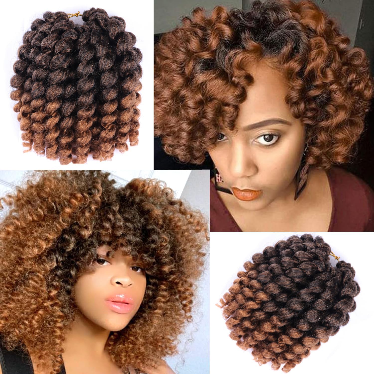 Amazon.com : Gowit Gogo Curl Crochet Hair 8 Inch 6 Packs Short Curly ...
