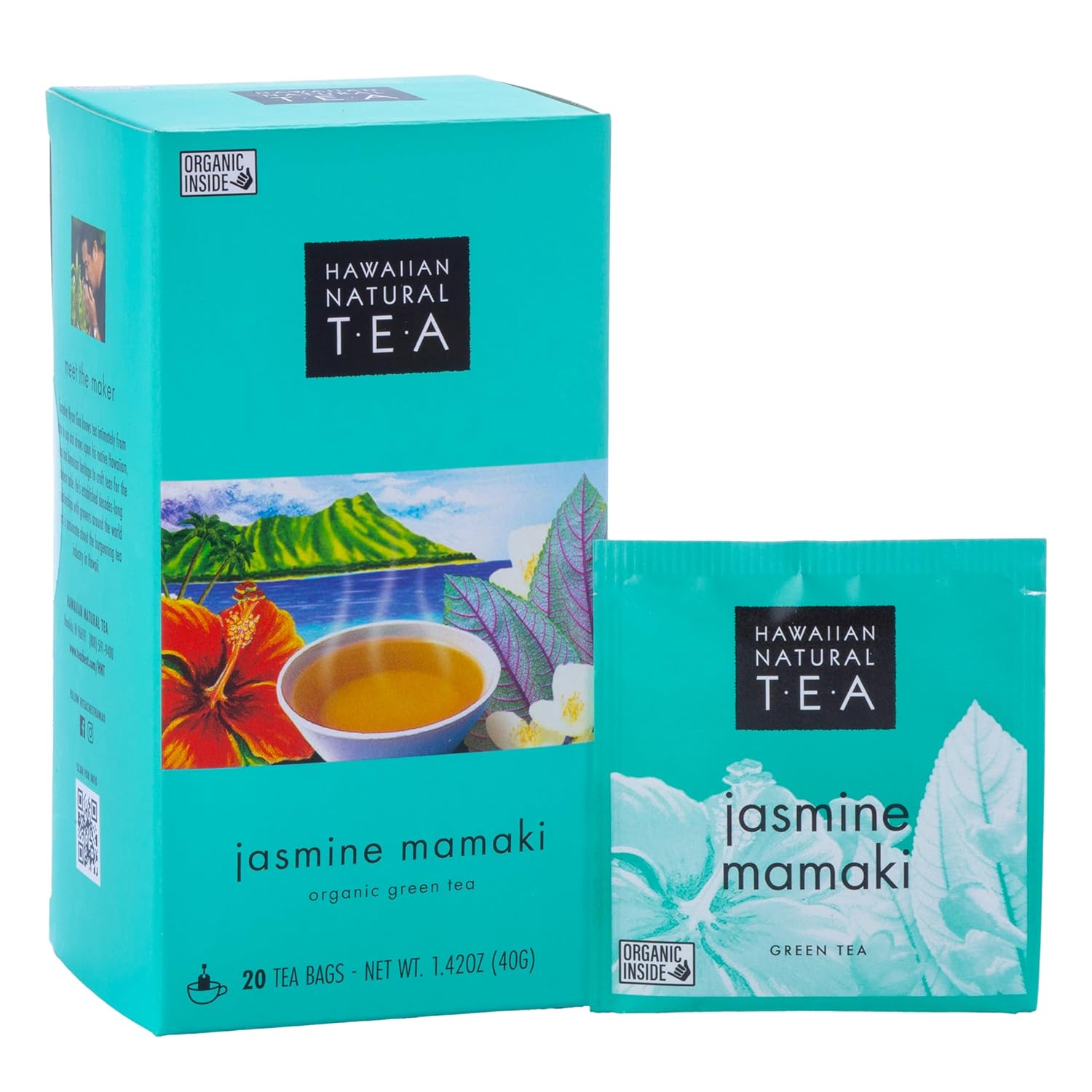 Amazon.com : Hawaiian Natural Tea Organic Mamaki Jasmine Green Tea ...