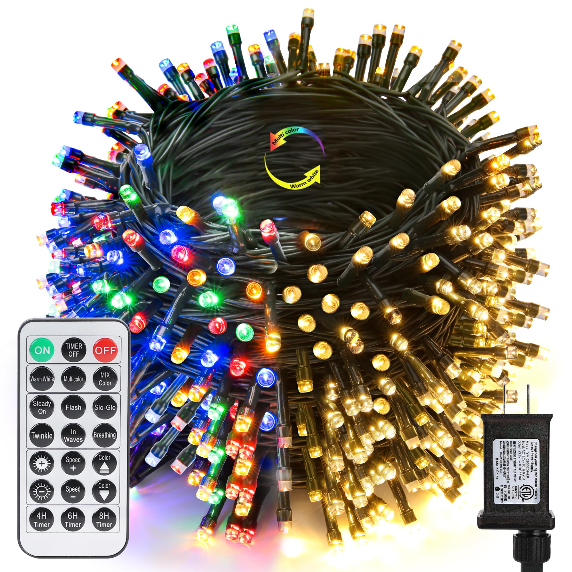 Joomer Color Changing Christmas Lights, 164FT 500 LED String Lights ...