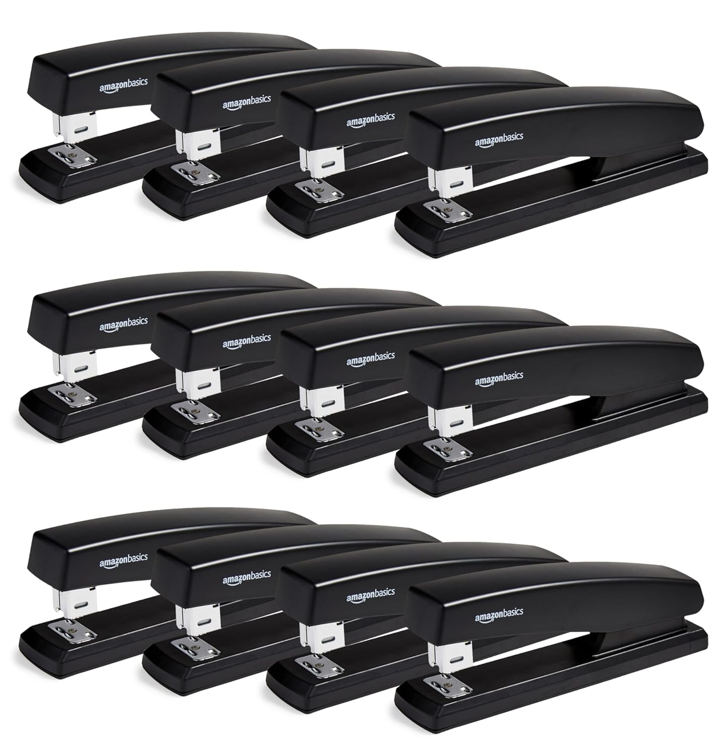 AmazonBasics Office Stapler with 1000 Staples - Black, 12-Pack : Amazon ...