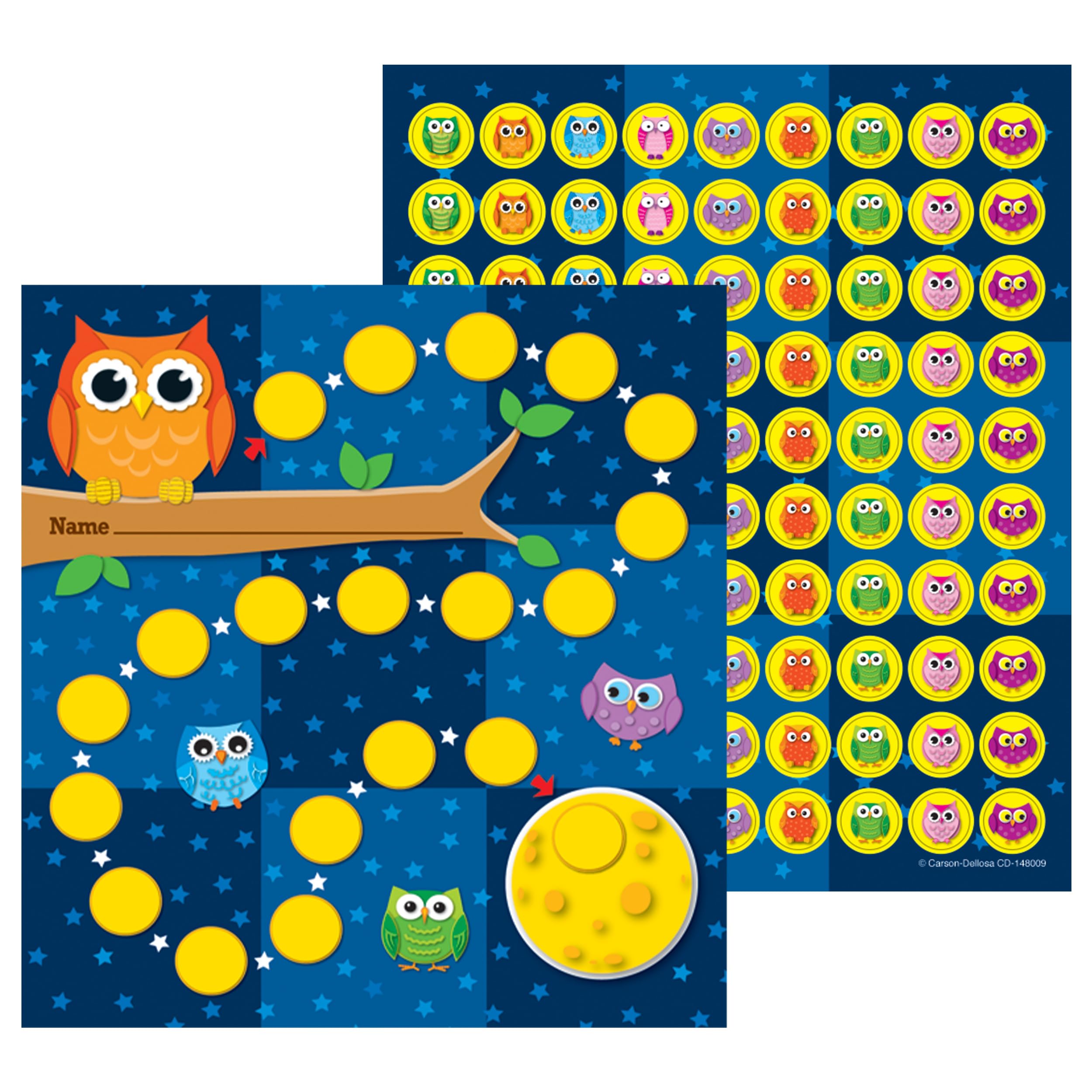 Snapklik.com : Carson Dellosa Owl Themed Mini Stickers & Incentive ...