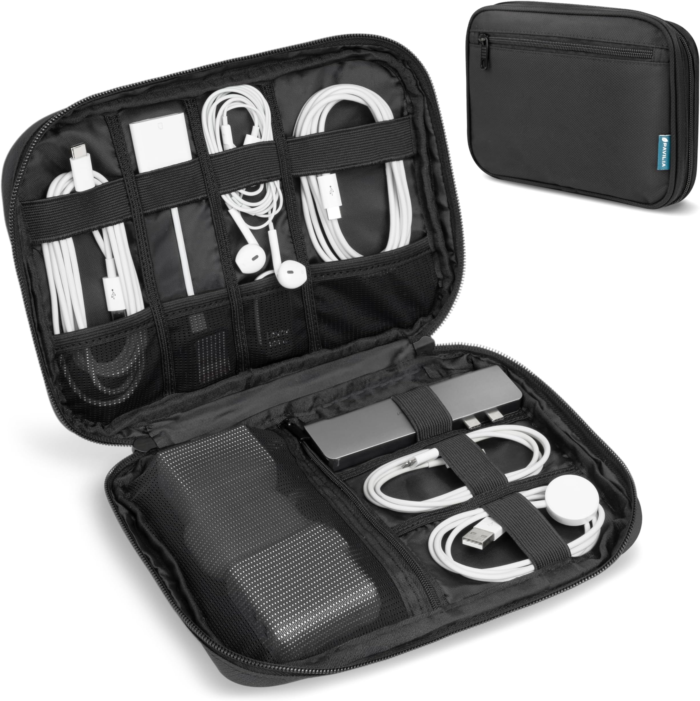 Amazon.com : PAVILIA Soft Electronic Organizer Travel Case, Travel Cord ...