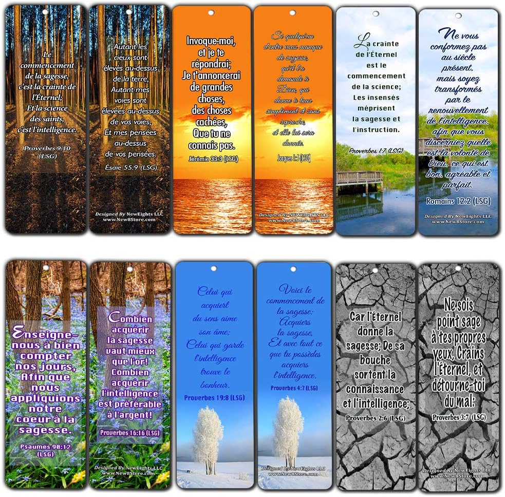 Amazon.com: French Wisdom Bible Verse Bookmarks (60-Pack) - Perfect Way ...