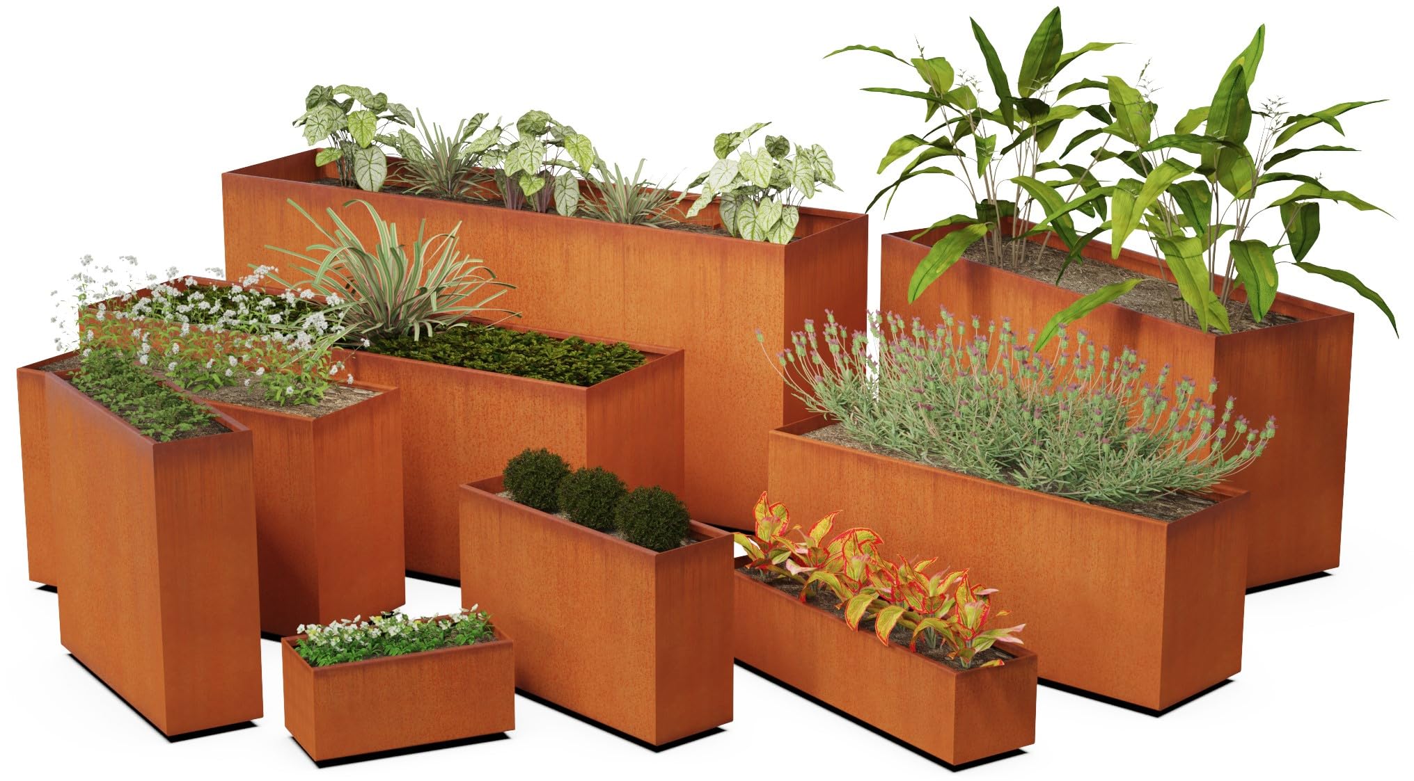 Amazon.com : Plantercraft Customize Your Corten Steel Planter Rectangle ...