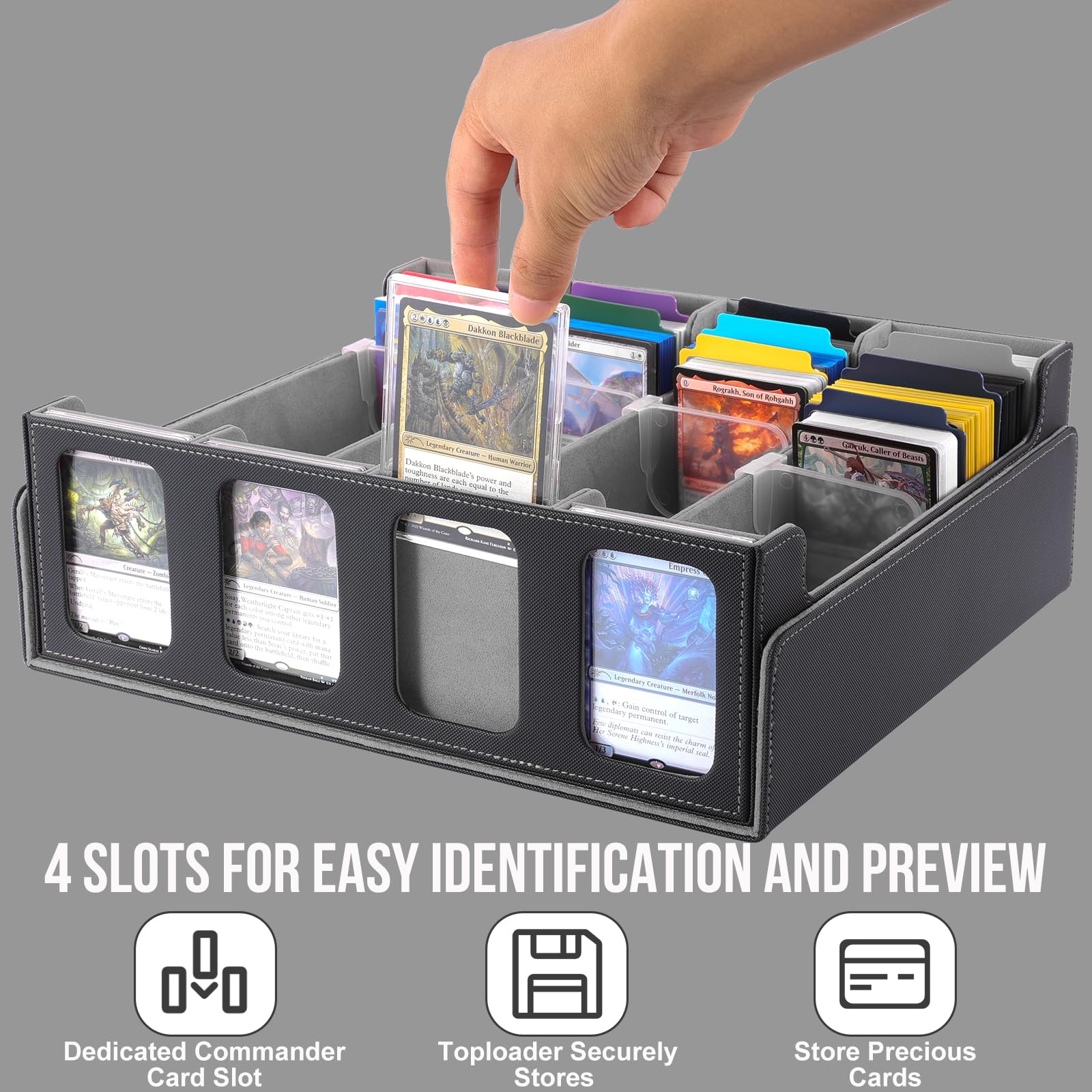 Moko Trading Card Box Card Deck Storage Box For Trading Cards 3000+MTG ...