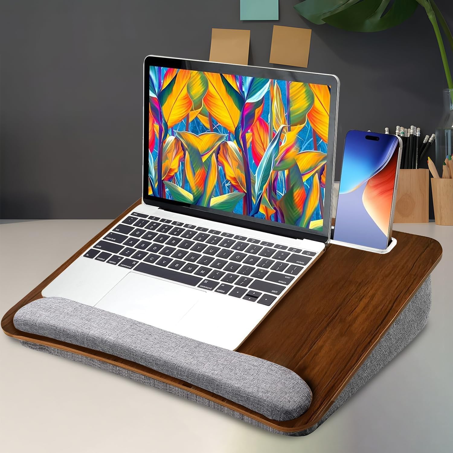 SAIJI Laptop Lap Desk, Portable Laptop Desk for Bed - Fits Up to 17 ...