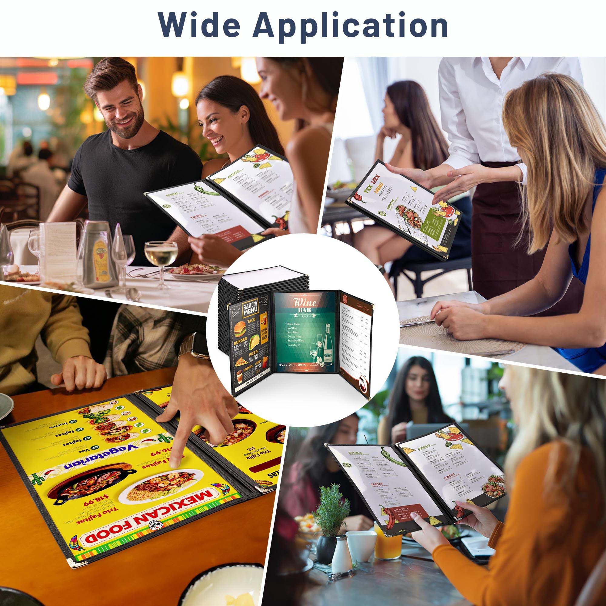 Snapklik.com : WeChef 30 Pack Restaurant Menu Covers 8.5 X 11 Triple ...