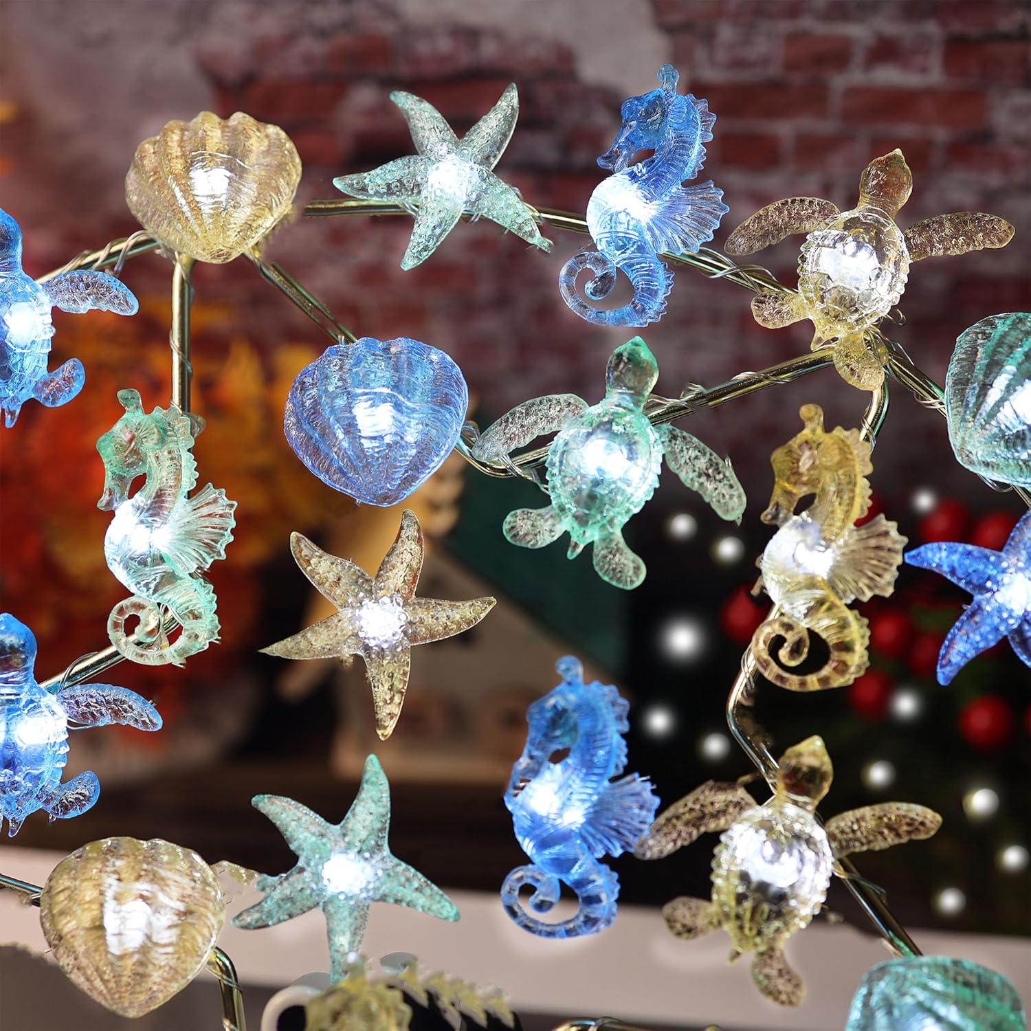 Nautical String Lights Sea Life Ocean Fairy Lights Plug in or Battery ...