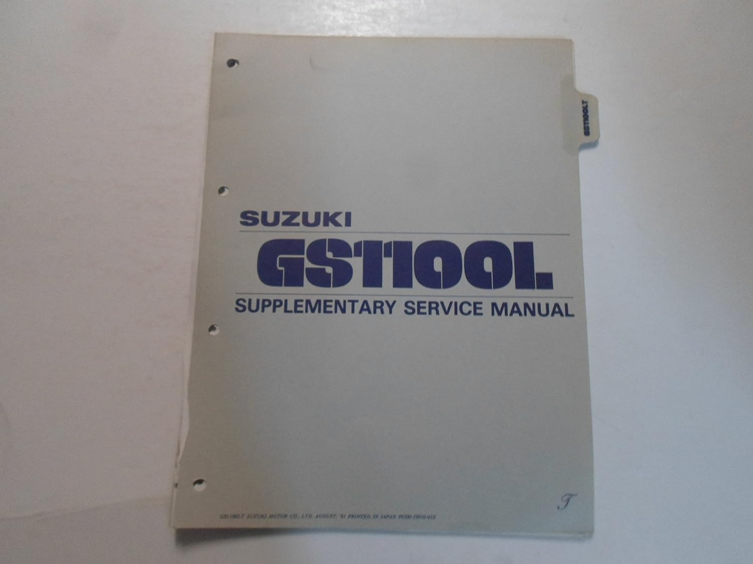1980 Suzuki GS1100L Supplementary Service Manual LOOSE LEAF MINOR WEAR ...