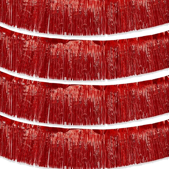 Amazon.com: Red Parade Float Fringe,Tinsel Streamers Banners,Tinsel ...