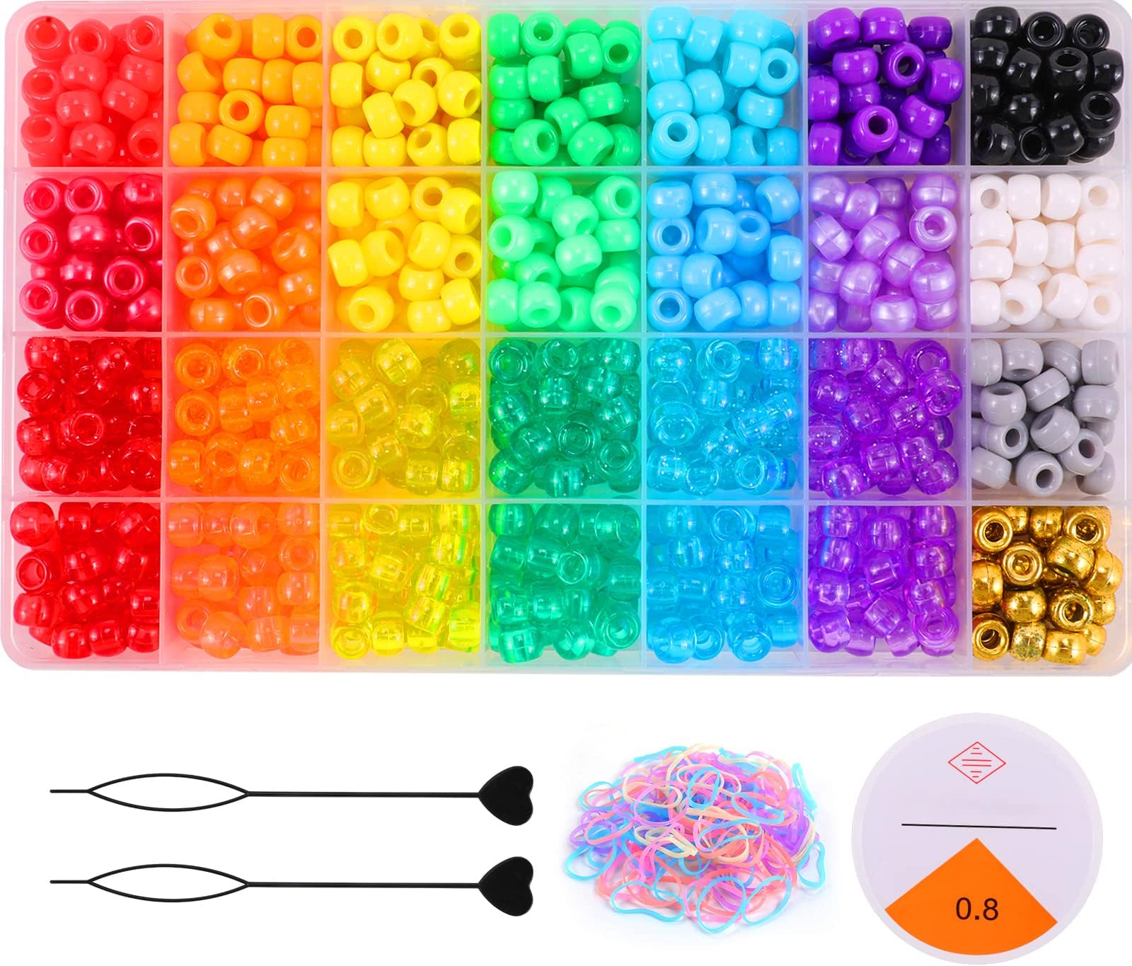 Amazon.com: 1250 Pieces Halloween Pony Beads DIY Kit Including 600 ...