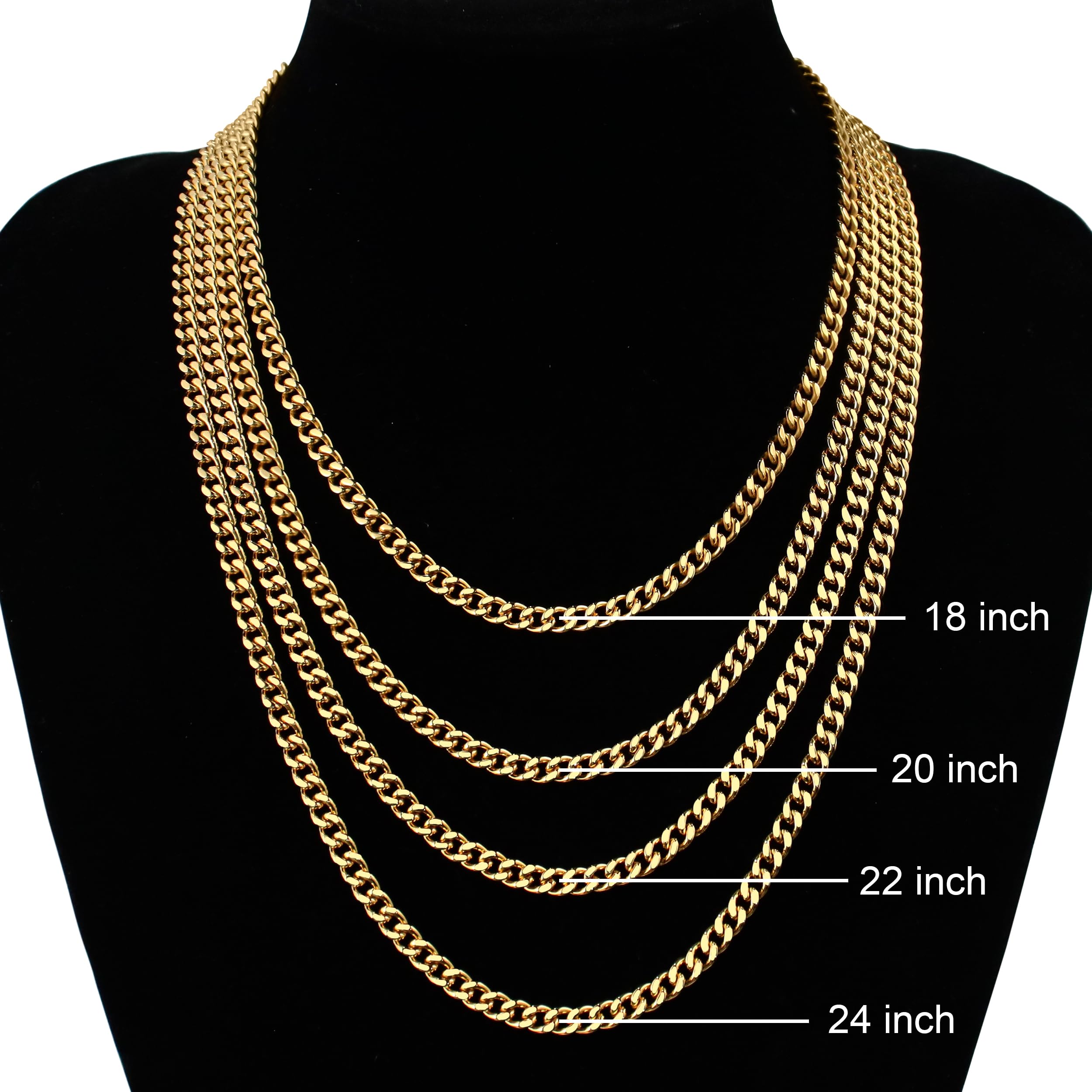Snapklik.com : 5mm Extra Long Gold Chain For Men 14K Gold Cuban Link ...