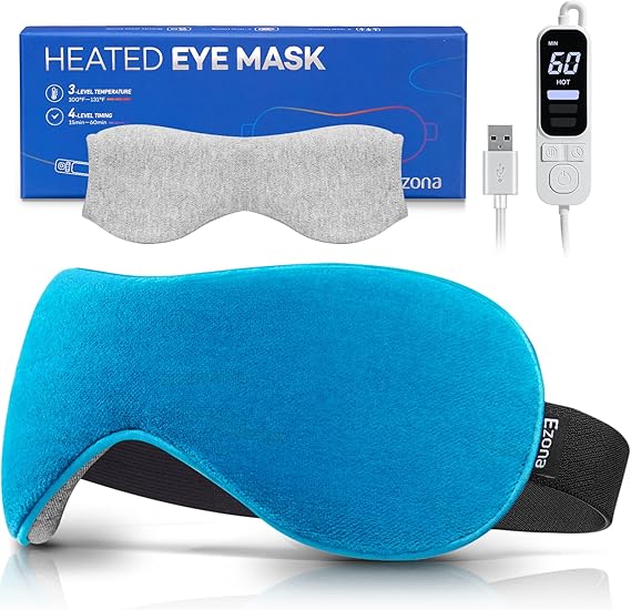 Amazon.com: Heated Eye Mask, Warm Eye Compress Mask for Dry Eyes, USB ...