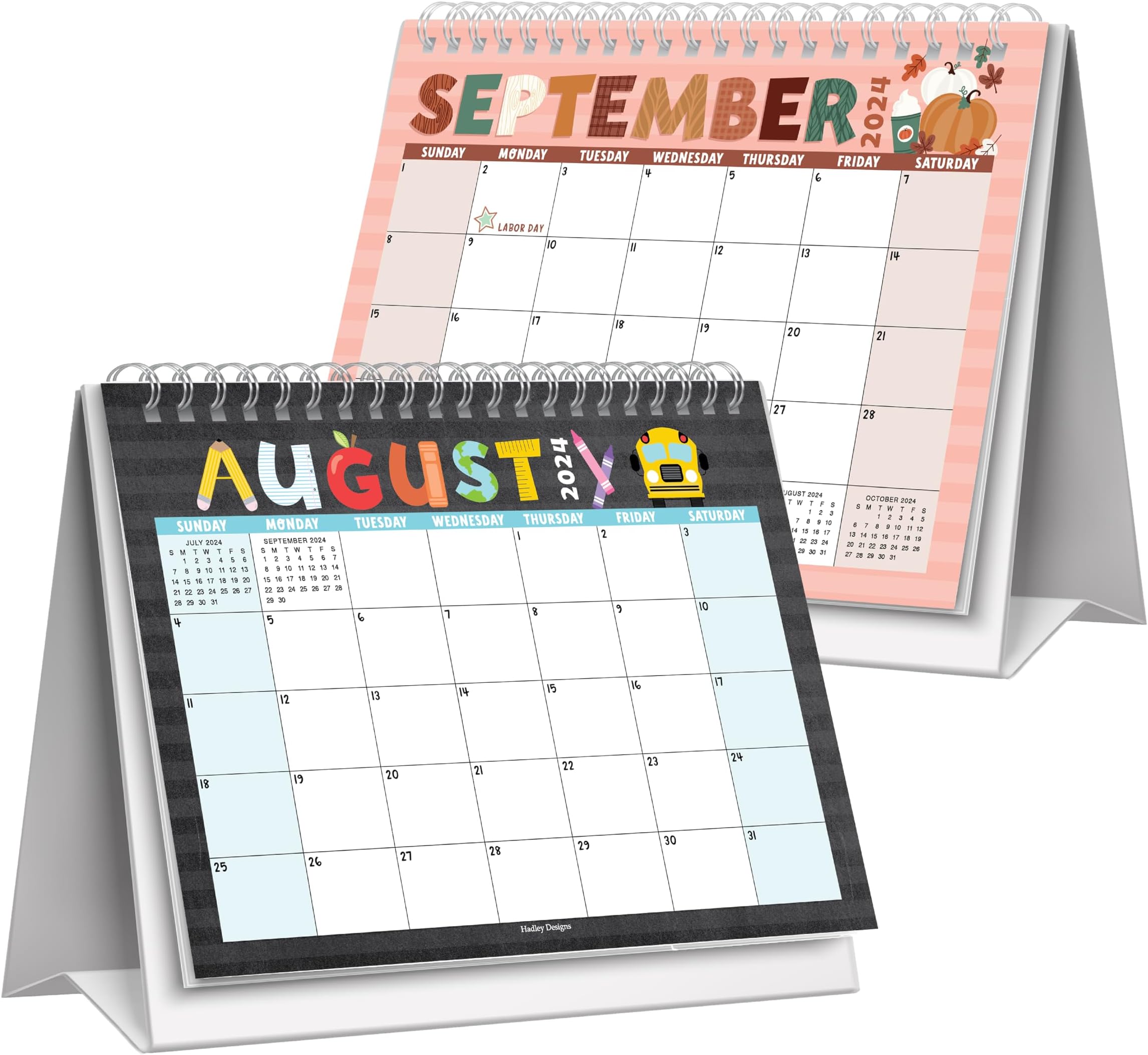 Amazon.com : NUOBESTY Mini Desk Calendar Red 2024 Standing Flip ...