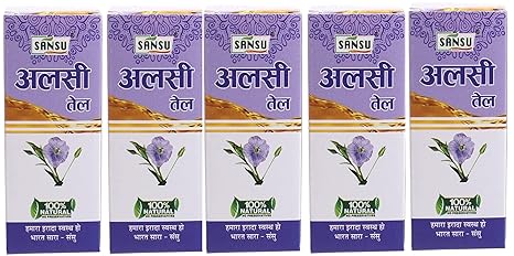 Sansu Alsi Ka Tel | Pure & Natural | (Flaxseed Oil) | 200ml (Pack of 5 ...