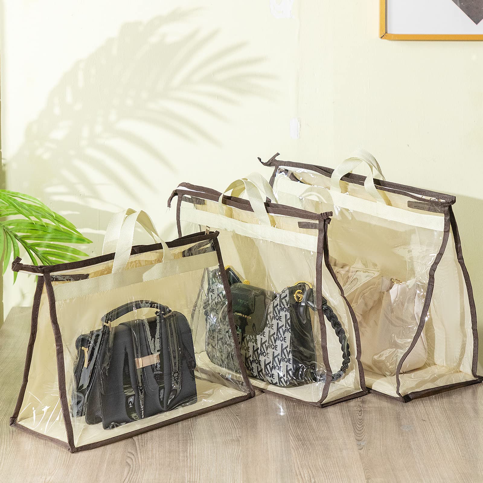 16 Pack Clear Handbag Storage Organizer and 16 Stainless Steel S-Hooks ...