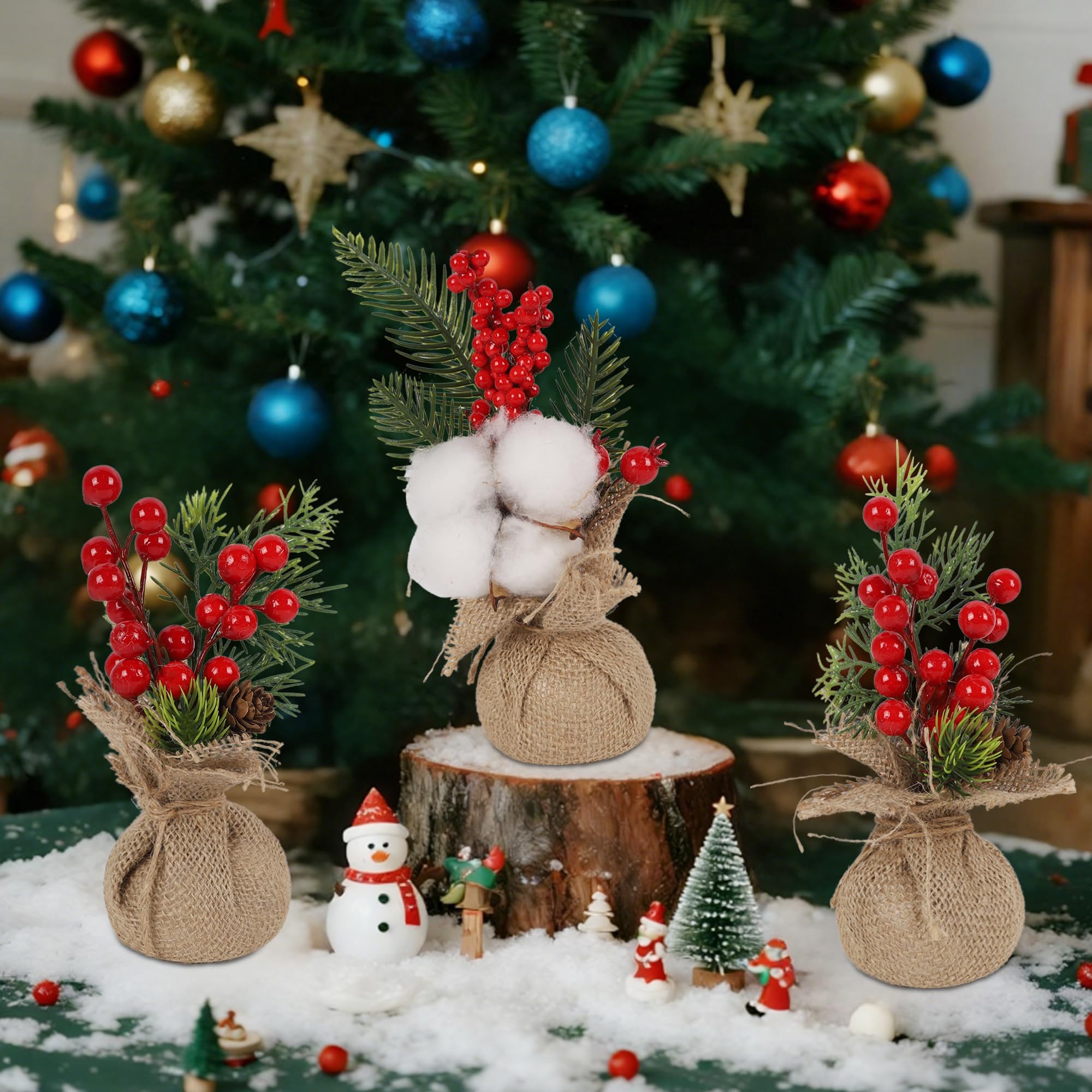 Snapklik.com : Winemana 6 Pcs Mini Christmas Tree Table Decorations, 8 ...