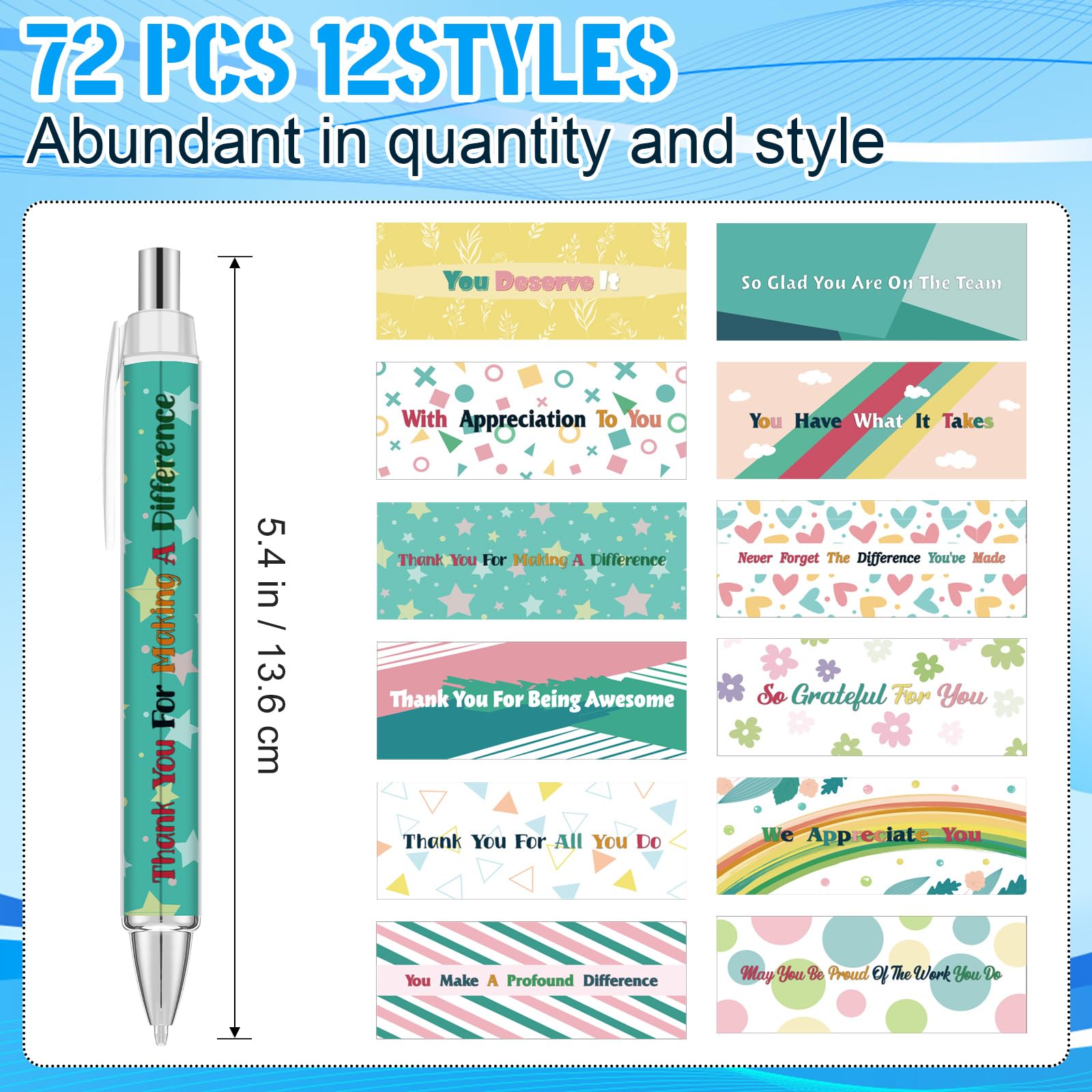 Snapklik.com : 72 Pcs Employee Appreciation Pens Inspirational ...