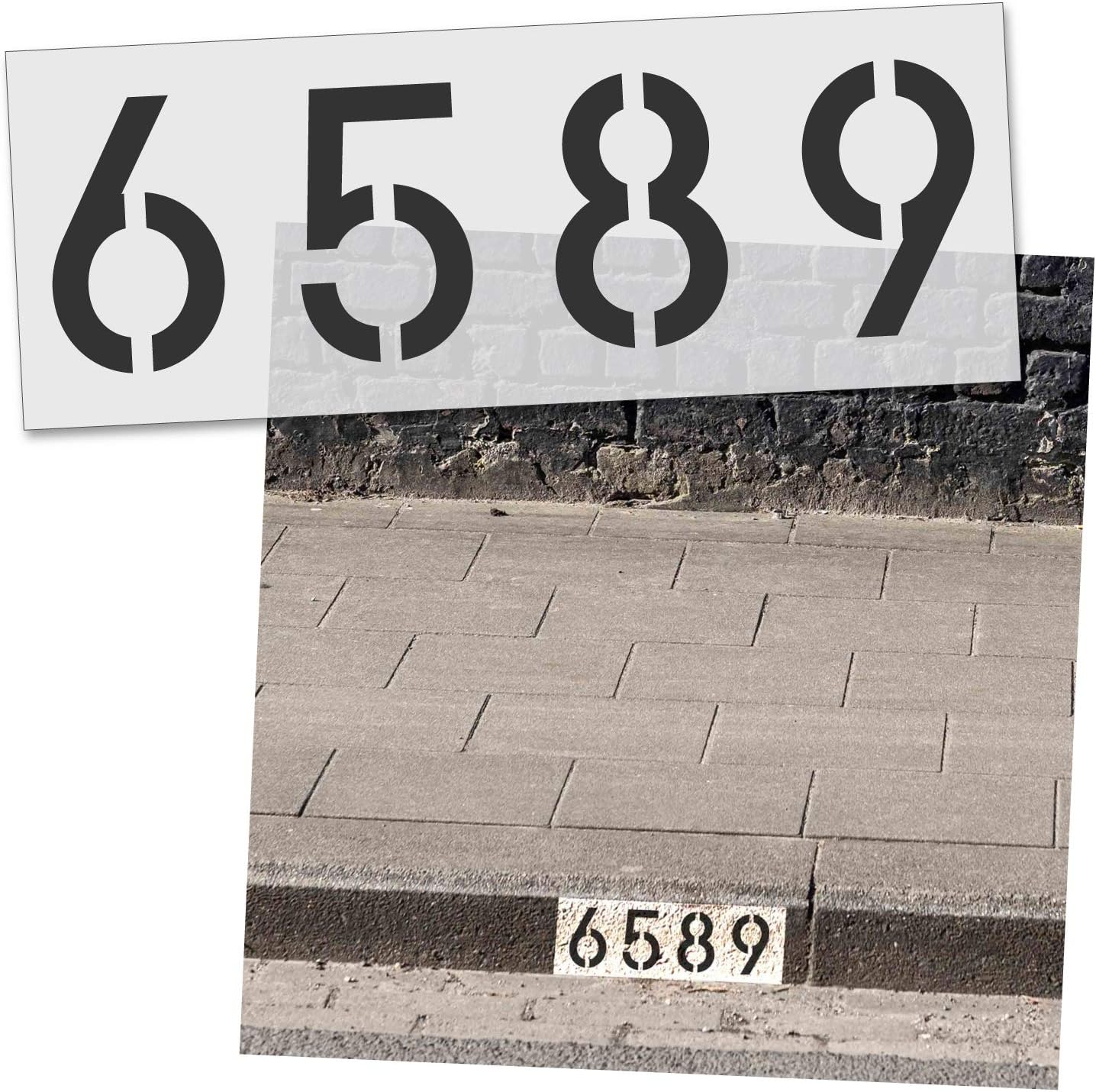 Amazon.com : Stencil Stop Curb Number Stencil for Address Painting ...