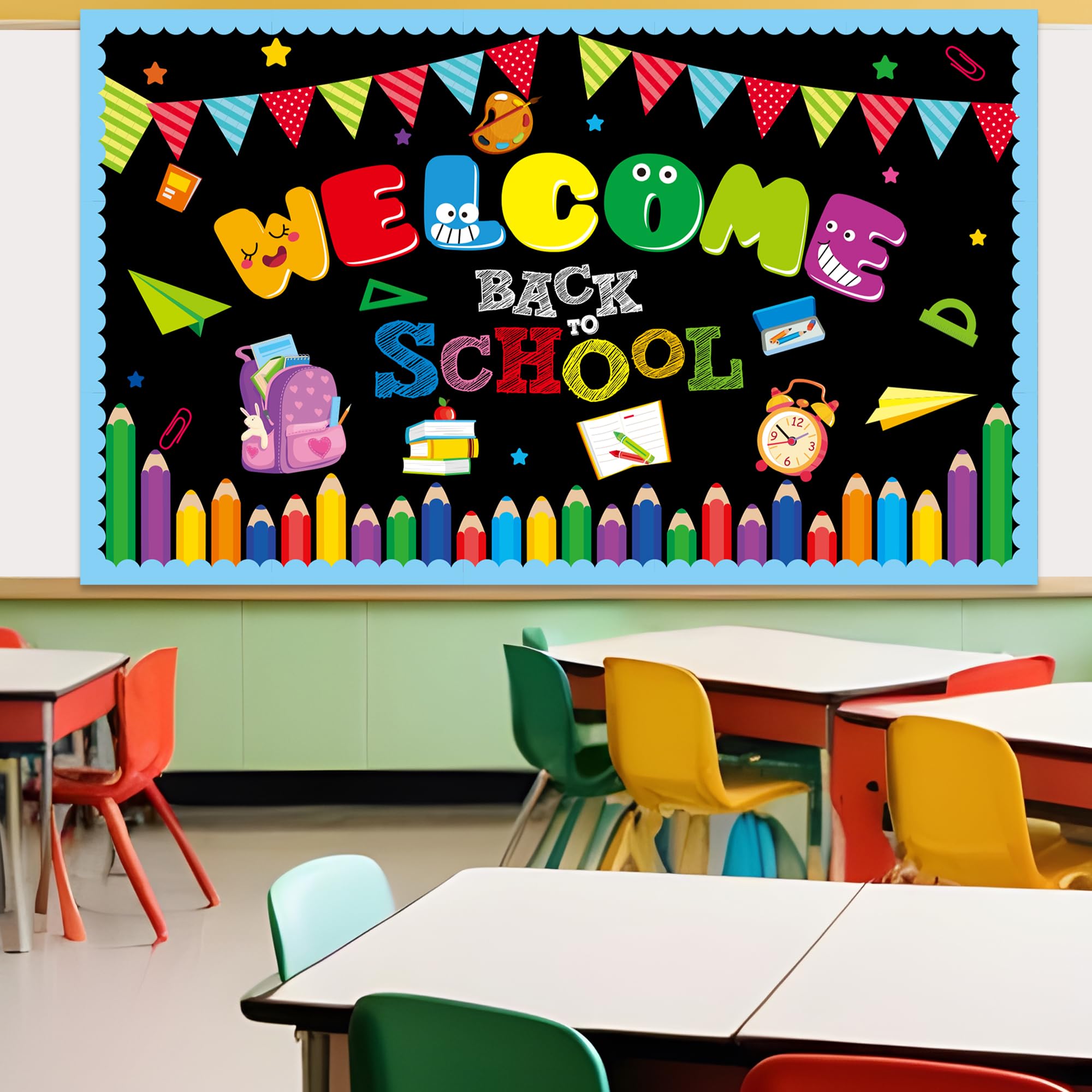 Welcome Back To School Bulletin Board Decorations Party 46pcs Back To ...