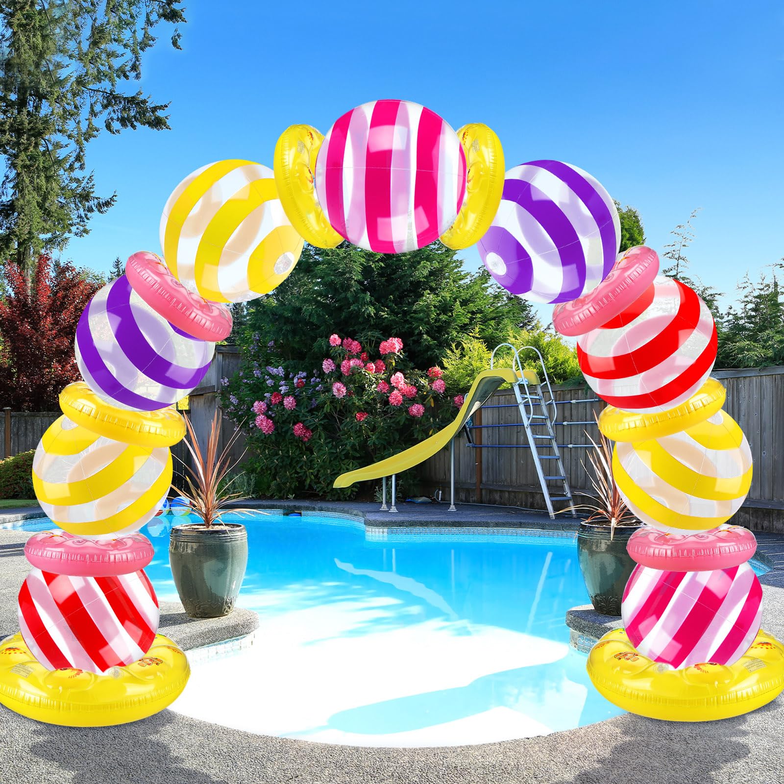 Amazon.com: Lunmon Summer Pool Beach Party Decorations Beach Ball Party ...