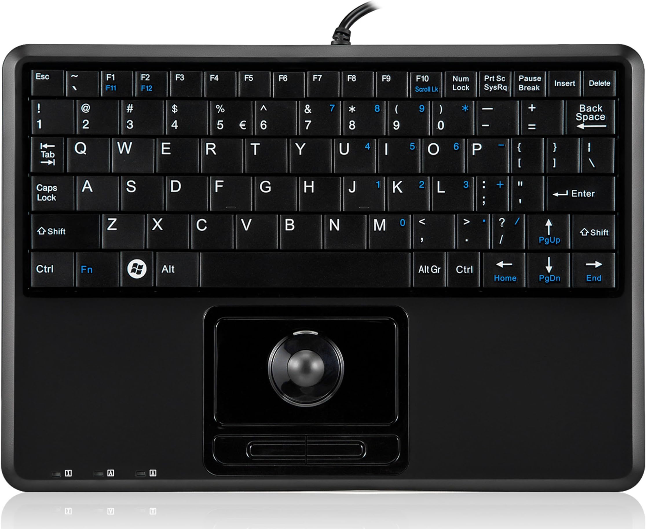 perixx PERIBOARD-509H, Wired Super Mini USB Trackball Keyboard, X Type ...