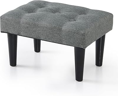 HollyHOME Footstool Foldable Footrest Stool with Metal Legs Small ...