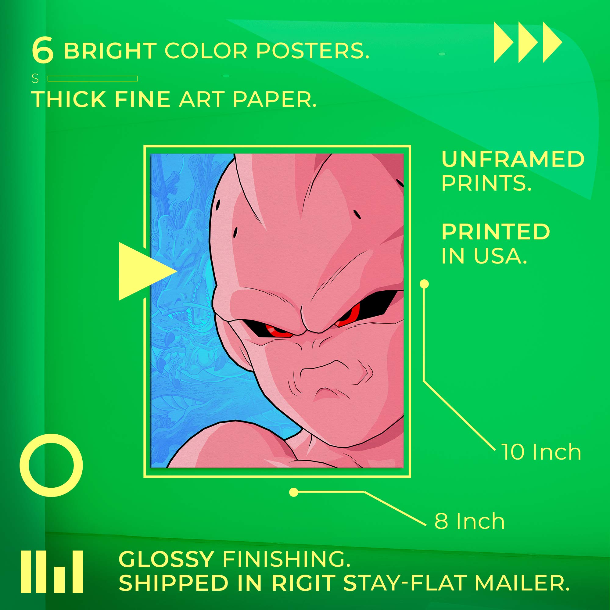 Dragon Ball Z Poster Set - 8x10 In UNFRAMED - Goku Poster - Dragon Ball ...