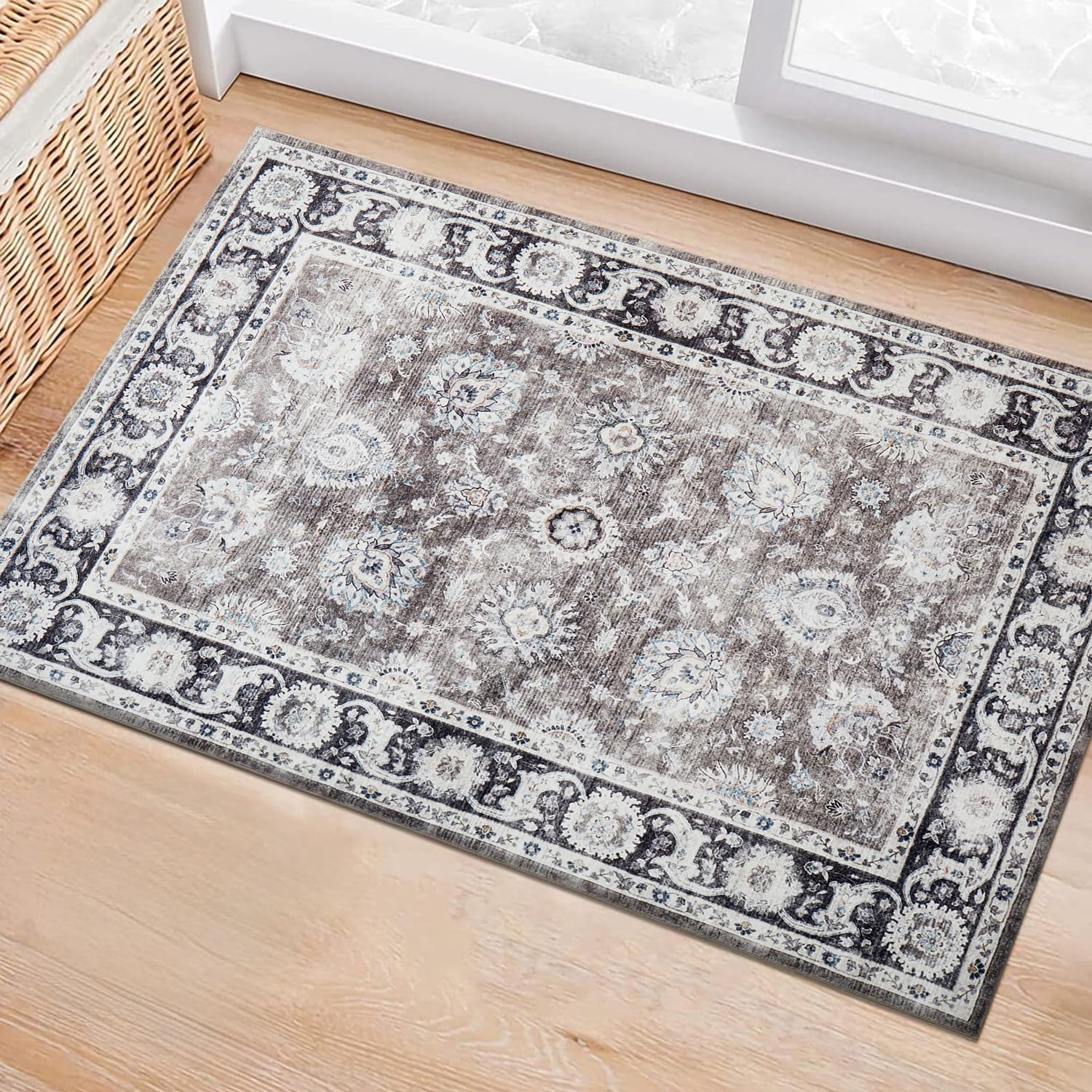 Imperial Rooms Rugs Living Room – Cream & Brown Area Rugs for Bedroom ...