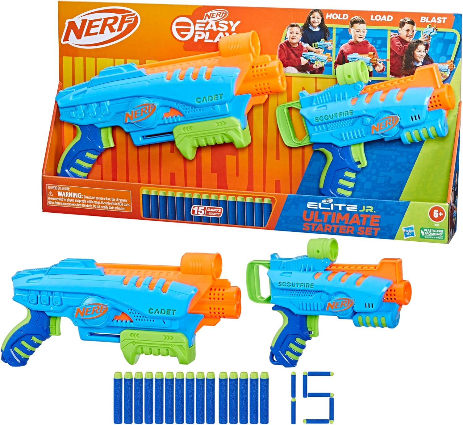 Amazon.com: Nerf Elite Junior Ultimate Starter Set, 2 Blasters, 15 Nerf ...