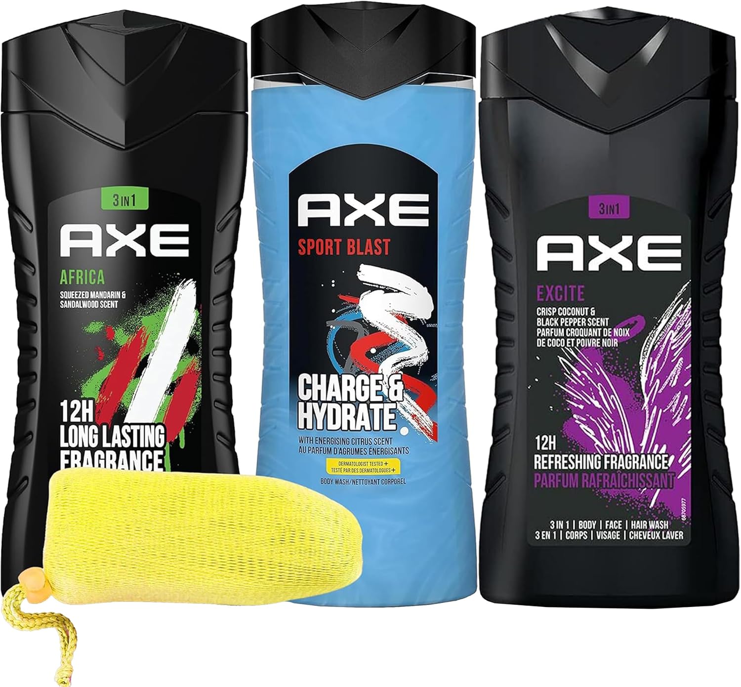 Axe Body Wash Variety Set, Set of 4 Scents, Includes Axe Dark ...