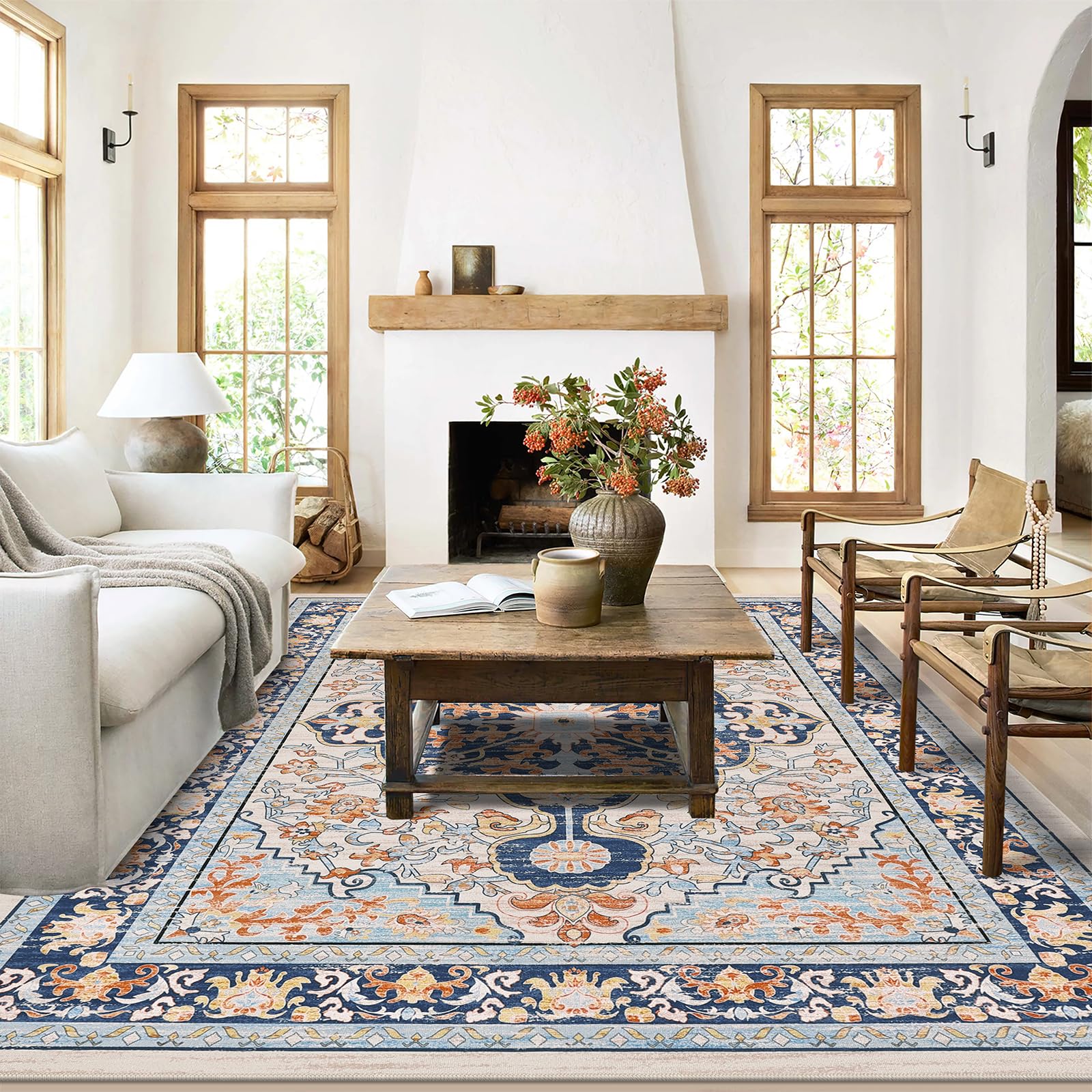 Amazon.com: U'Artlines Boho Vintage Area Rug 6x9 Machine Washable Low ...