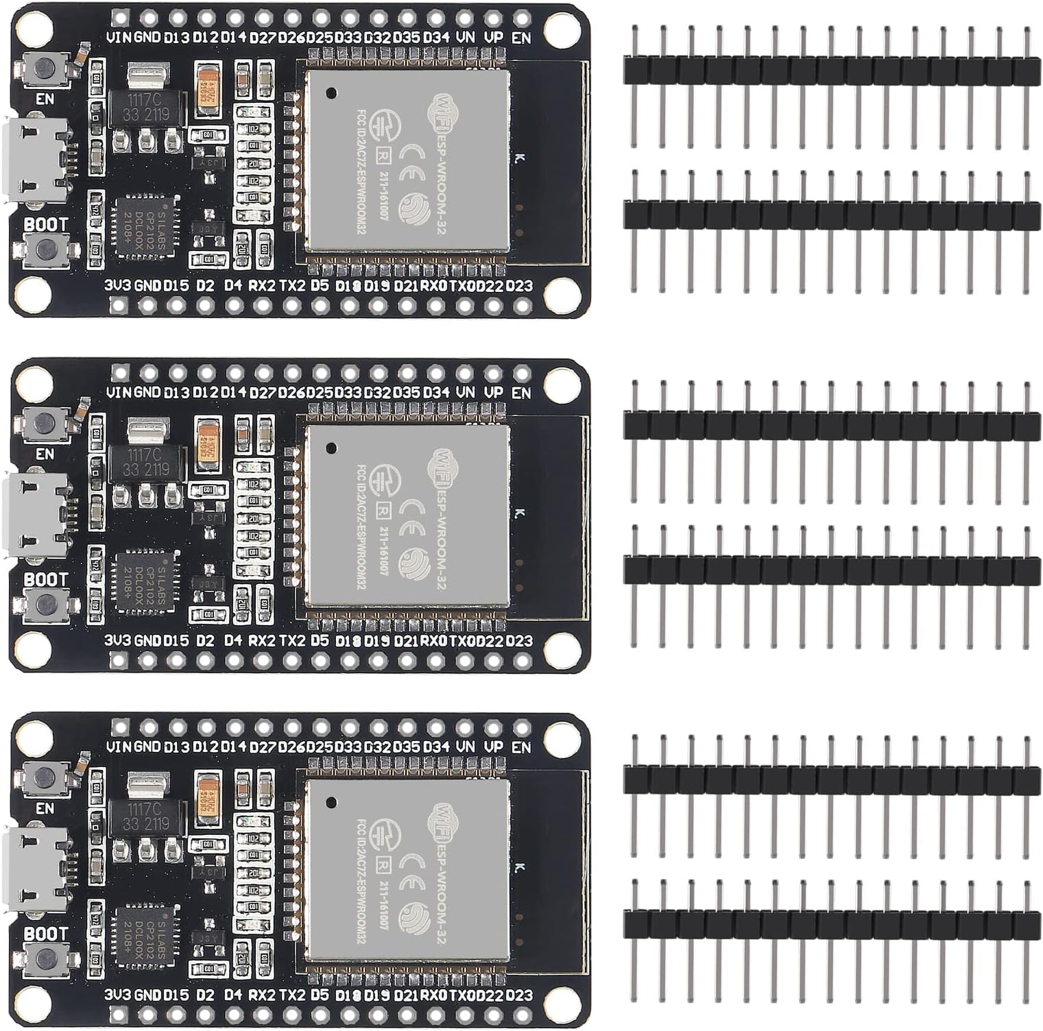 3 pack ESP32 ESP-32S Development Board 2.4 GHz Dual Core WLAN WiFi ...