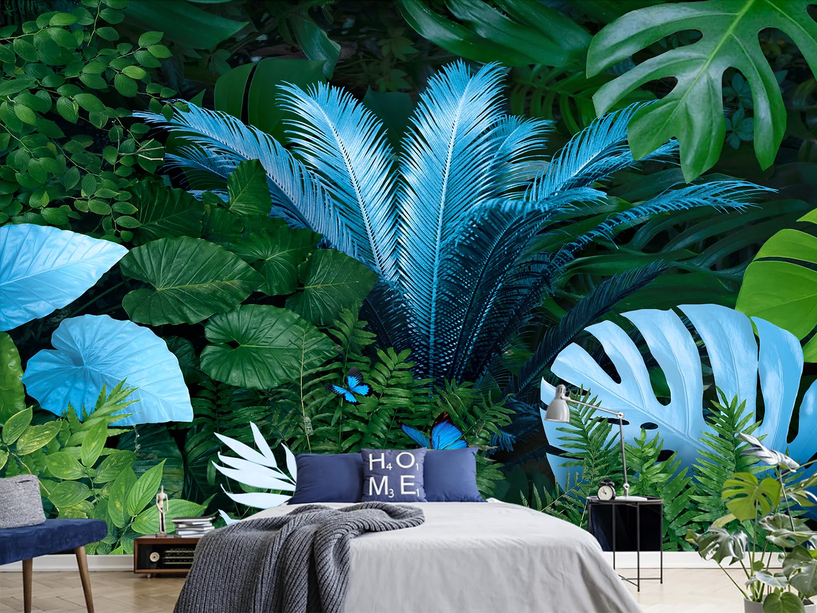 3D Mural Tropical Botanical Wallpaper - Vibrant Palm Leaves & Jungle ...