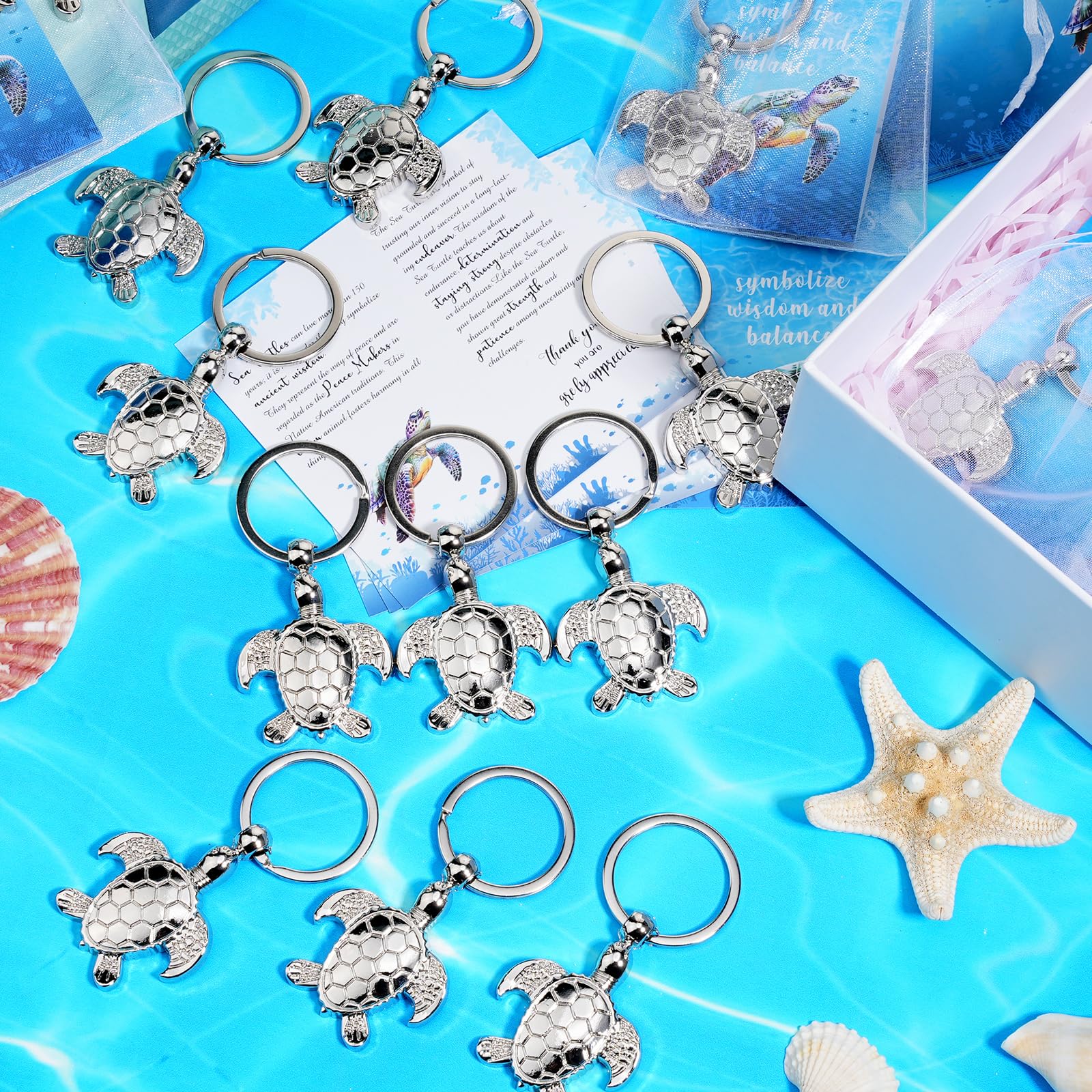 Snapklik.com : 24 Set Sea Turtle Keychain Bulk Gifts Employee ...