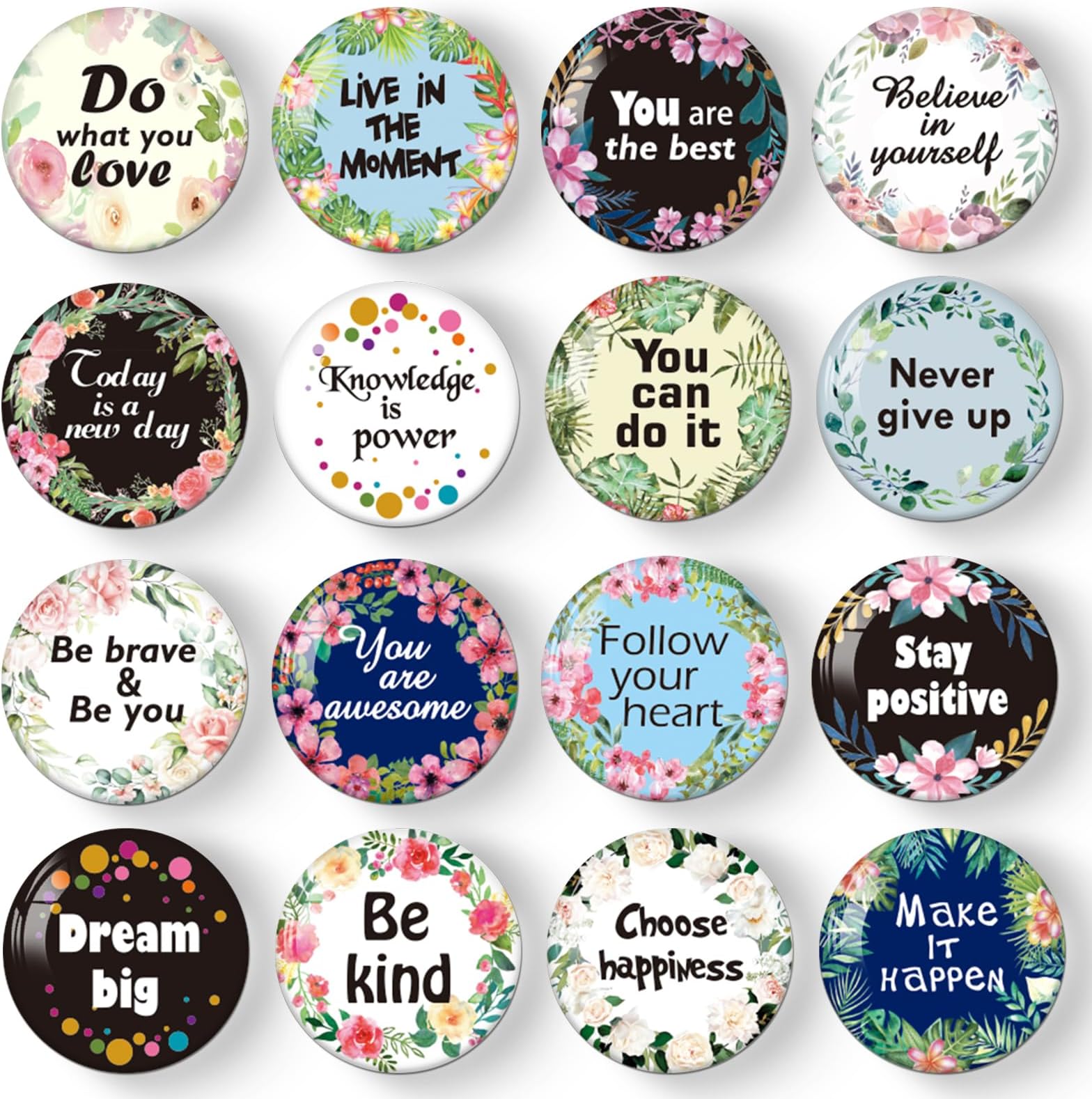 Amazon.com: S&O Set of 15 Inspirational Magnets for Fridge - 1.5 ...
