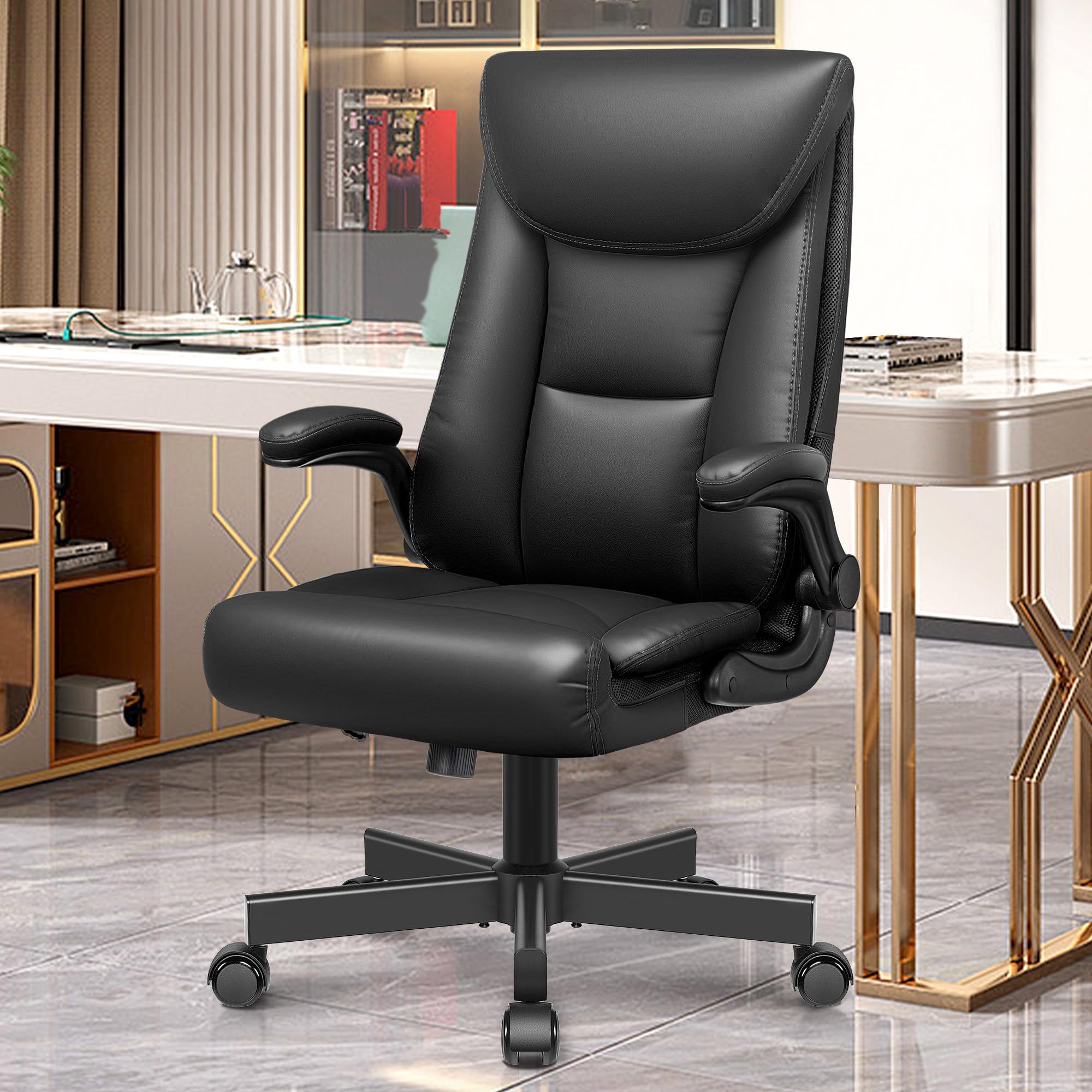 Amazon.com: COLAMY Leather Executive Office Chair - High Back Home ...