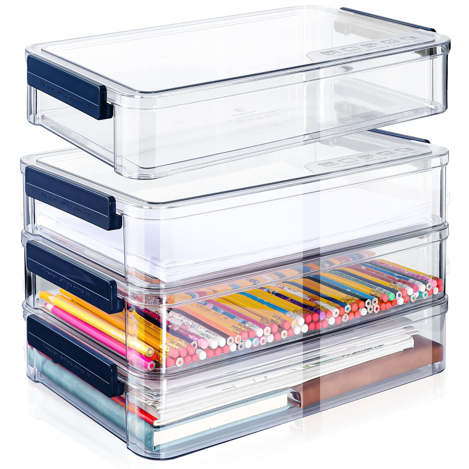 Amazon.com : Barydat 4 Pack Portable Project Case Plastic File Box ...