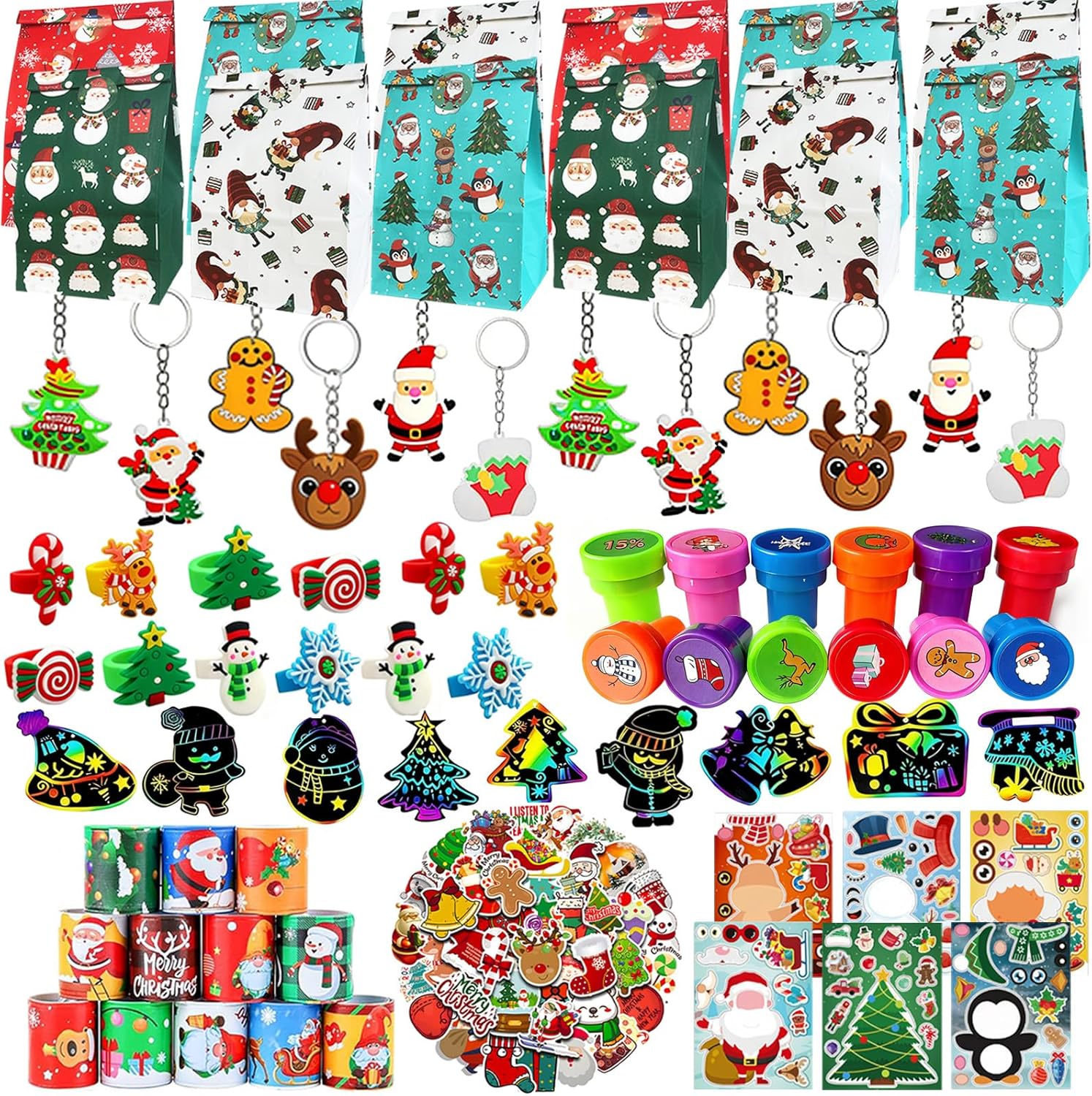 Christmas Party Packs, 12 Pack Christmas Birthday Goodie Bags with ...