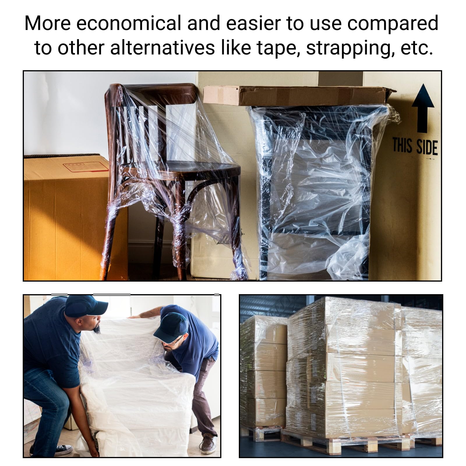 IDL Packaging 3" x 1000' Stretch Wrap Mini Roll of 80 Gauge (Pack of 10 ...