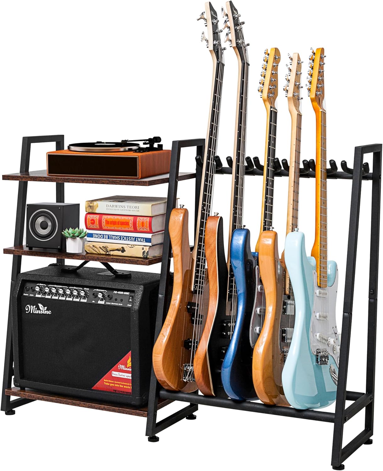 Amazon.com: Arzuza Music Multi-Guitar Amp Stand - 4 to 6 Guitar Rack ...