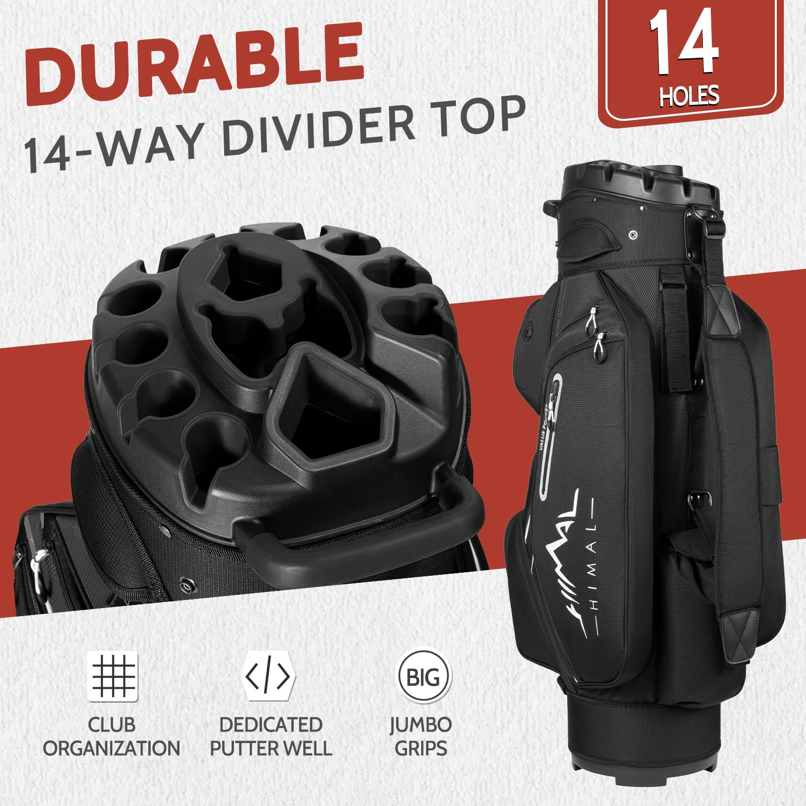 Snapklik.com : UNIHIMAL 14-Way Golf Cart Bag Pro