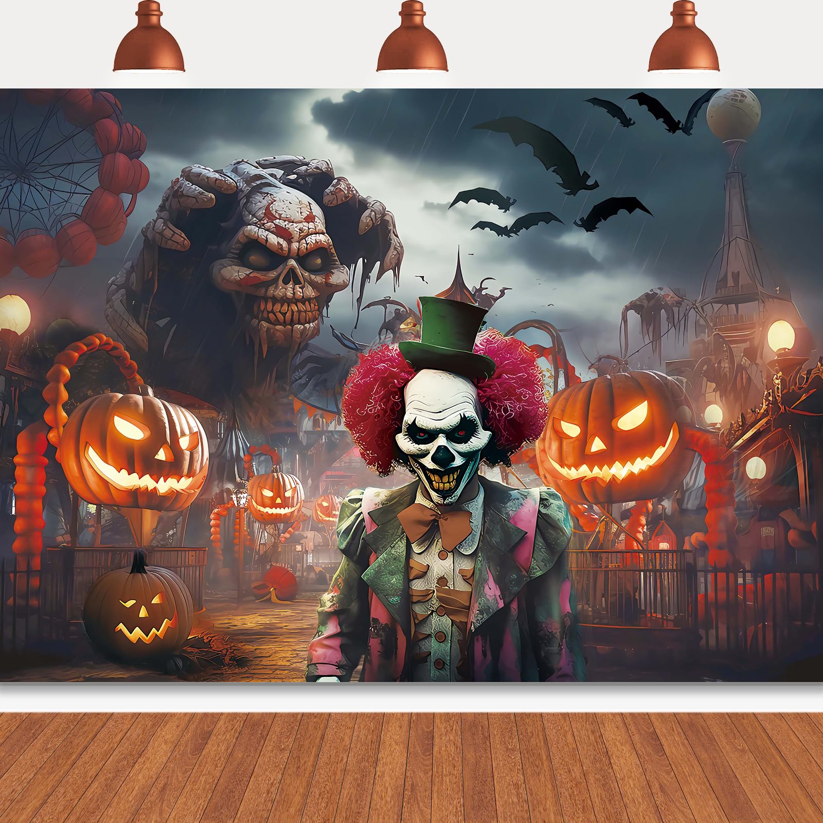 Amazon.com : Horror Circus Halloween Backdrop,7x5FT | Halloween Clown ...