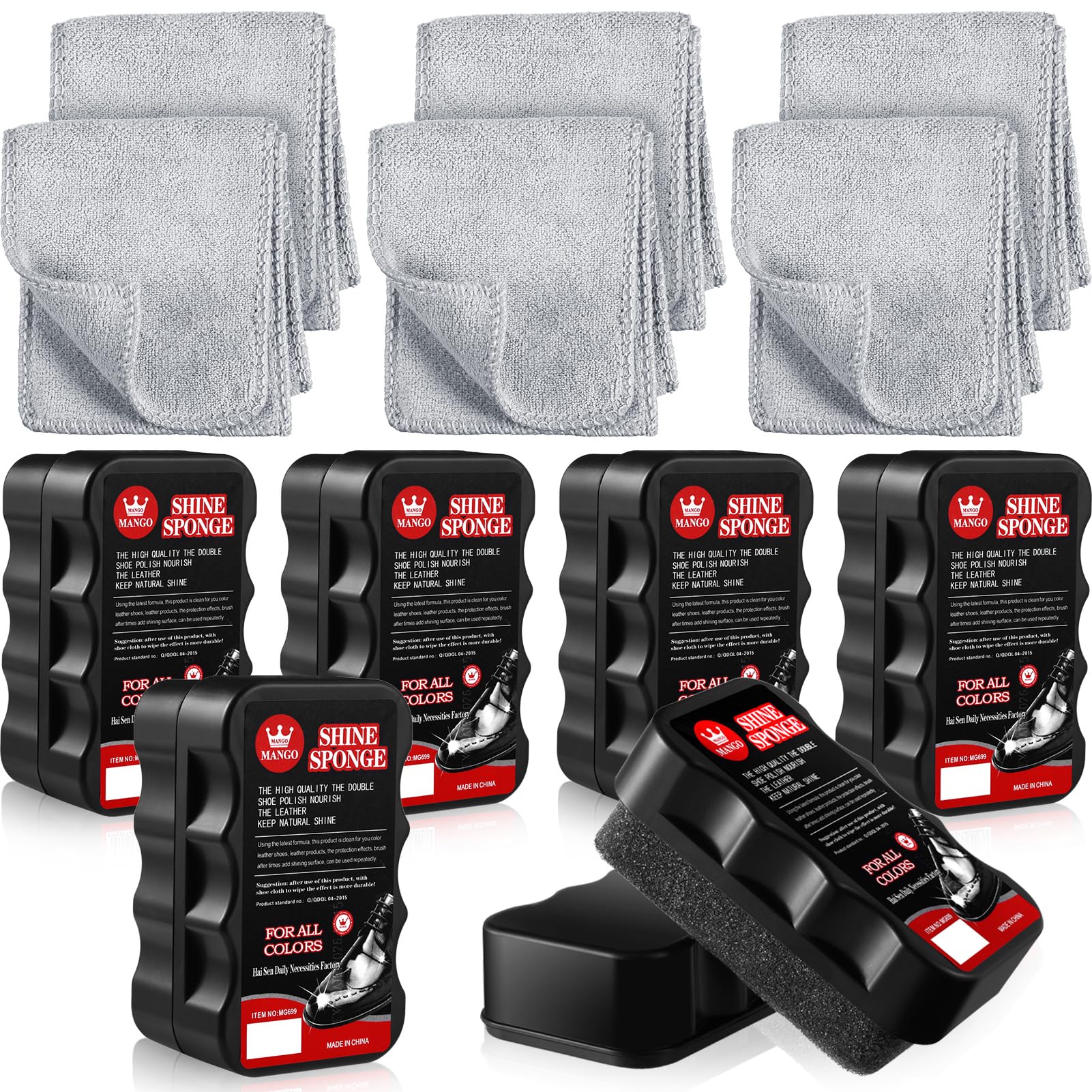 Amazon.com: ZJoey 12 Pcs Shoe Shine Sponge Instant Shine Leather Shoe ...
